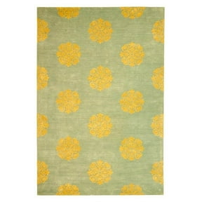 SAFAVIEH Soho Benson Geometric Wool Area Rug, Brown/Gold, 6' x 6' Round ...