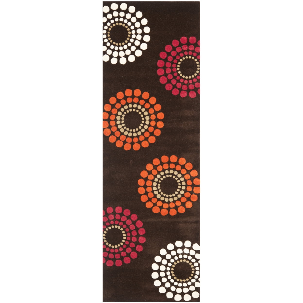 SAFAVIEH Soho Louise Polka Dots Wool Runner Rug, Brown/Multi, 2'6" x 8 ...