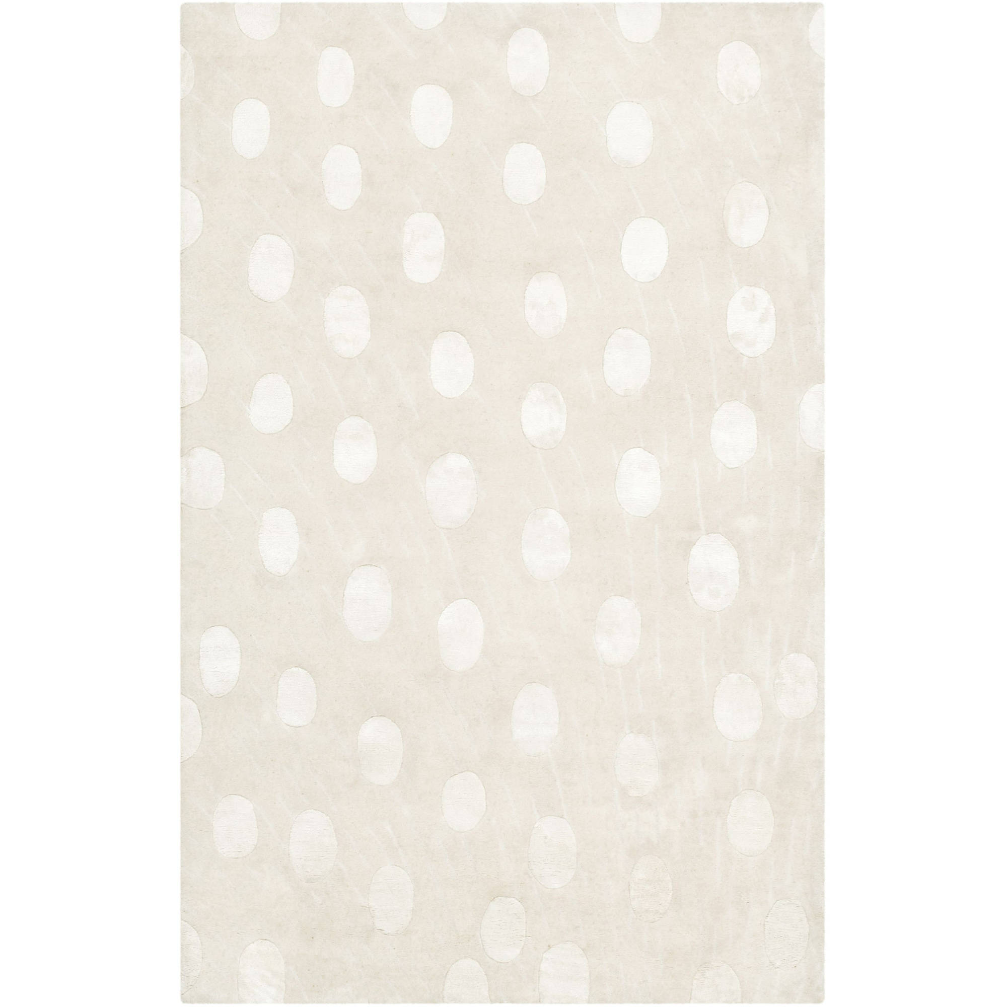 SAFAVIEH Soho Maci Polka Dots Wool Area Rug, White, 3'6" x 5'6 ...