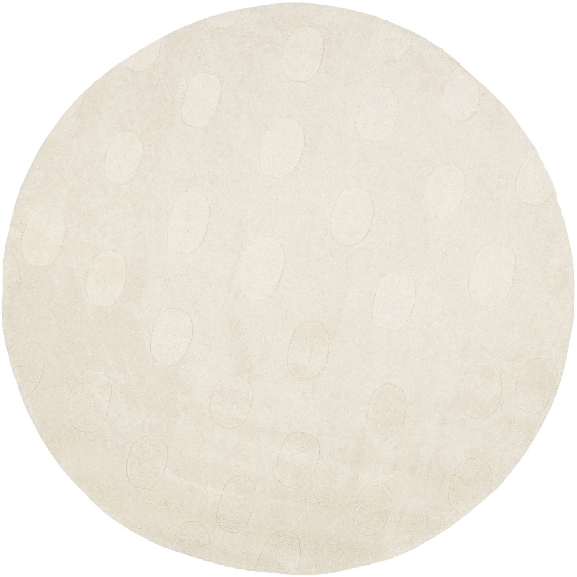SAFAVIEH Soho Maci Polka Dots Wool Area Rug, White, 6' x 6' Round ...