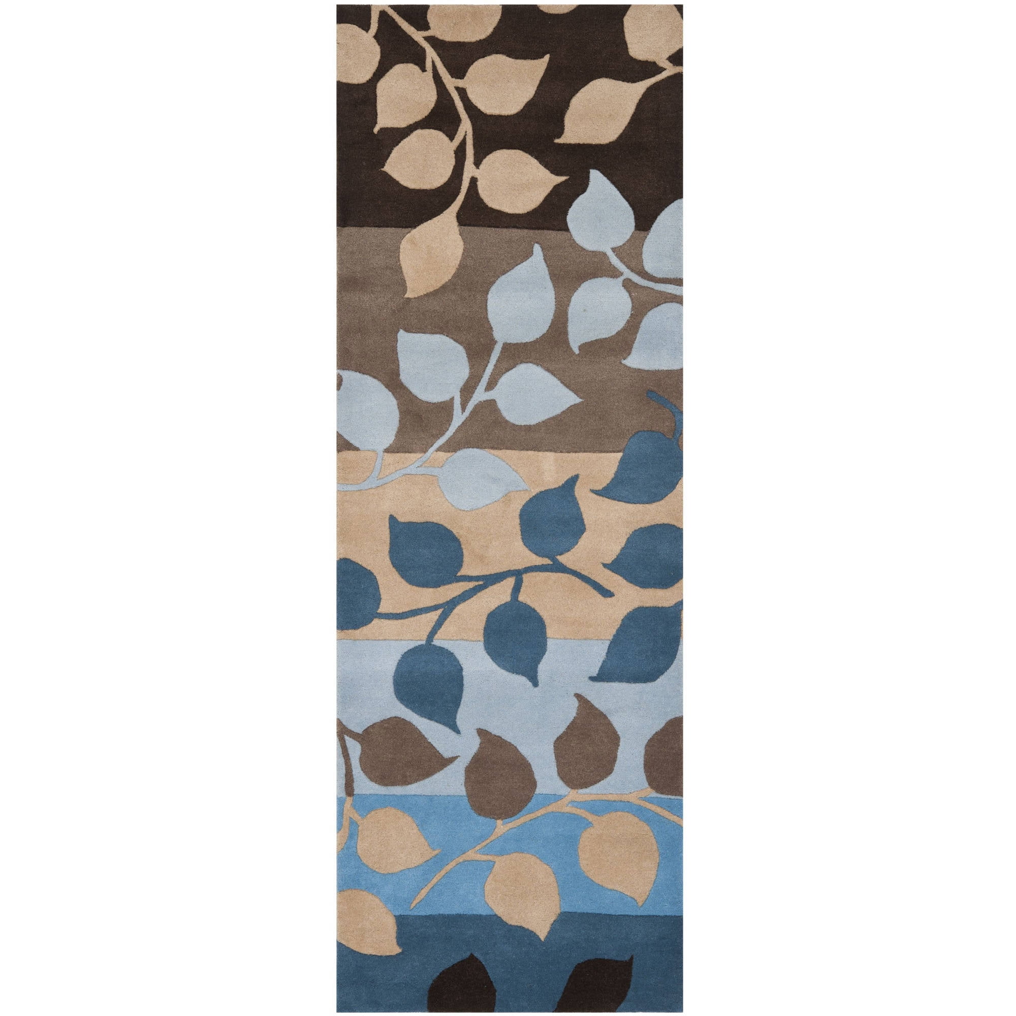 SAFAVIEH Soho Martha Floral Wool Runner Rug, Brown/Blue, 2'6" x 8 ...