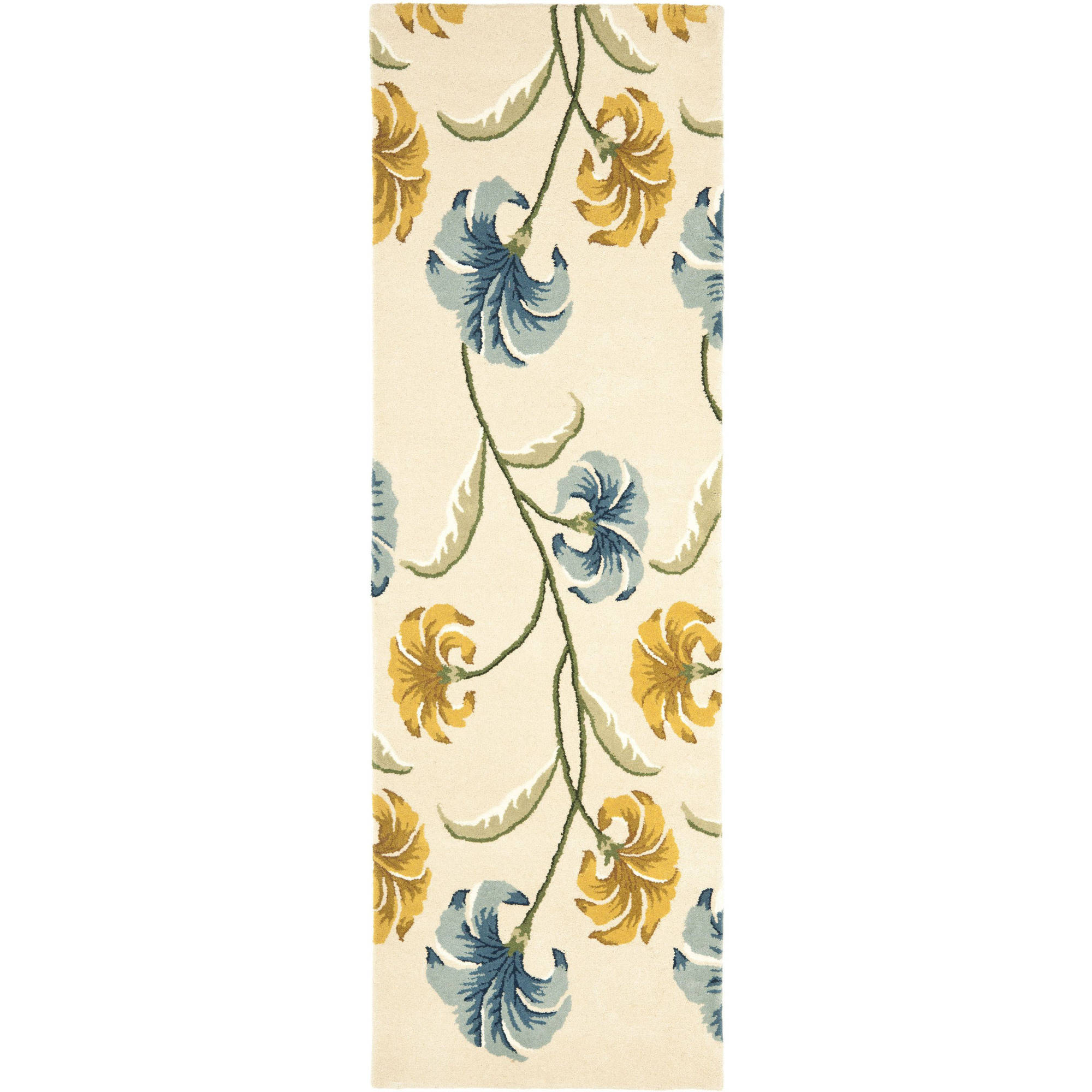 SAFAVIEH Soho Noah Floral Wool Runner Rug, Beige/Multi, 2'6" x 8 ...
