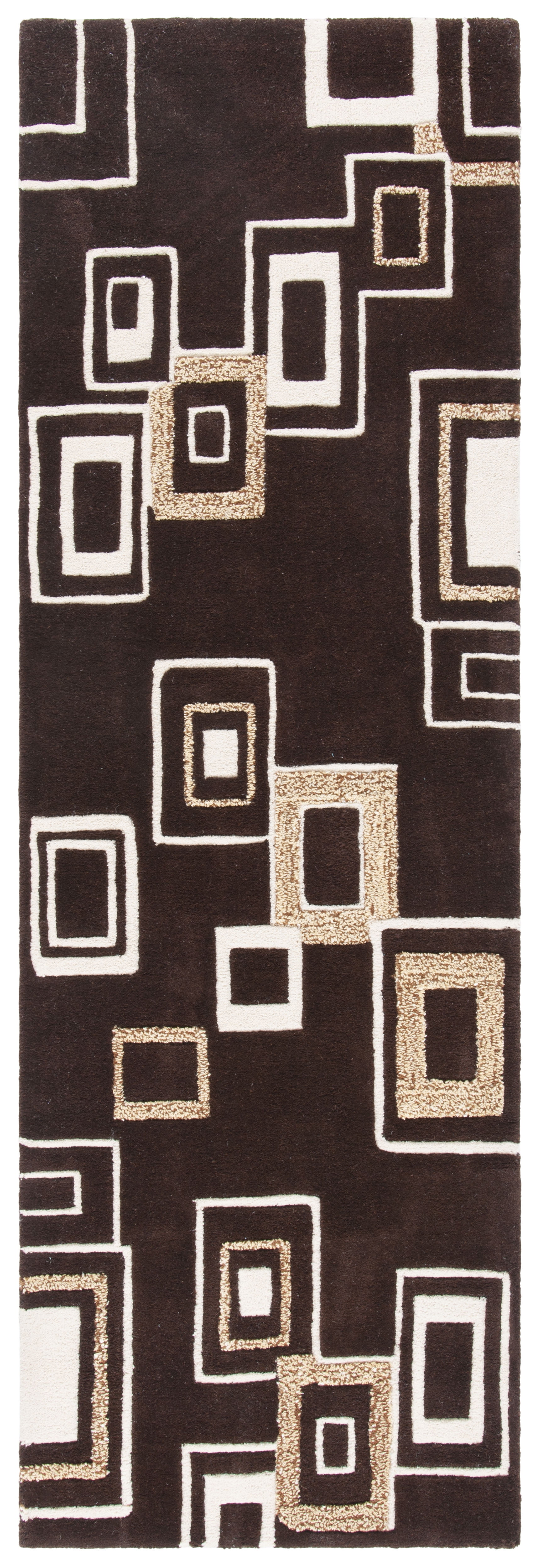 SAFAVIEH Soho Samia Geometric Runner Rug, Brown/Beige, 2'6" x 8 ...