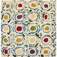 SAFAVIEH Soho Venice Abstract Wool Area Rug, Ivory/Multi, 6' x 6 ...