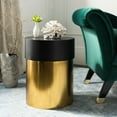 SAFAVIEH Solstice Round Modern Glam Side Table, Black/Gold - Walmart.com