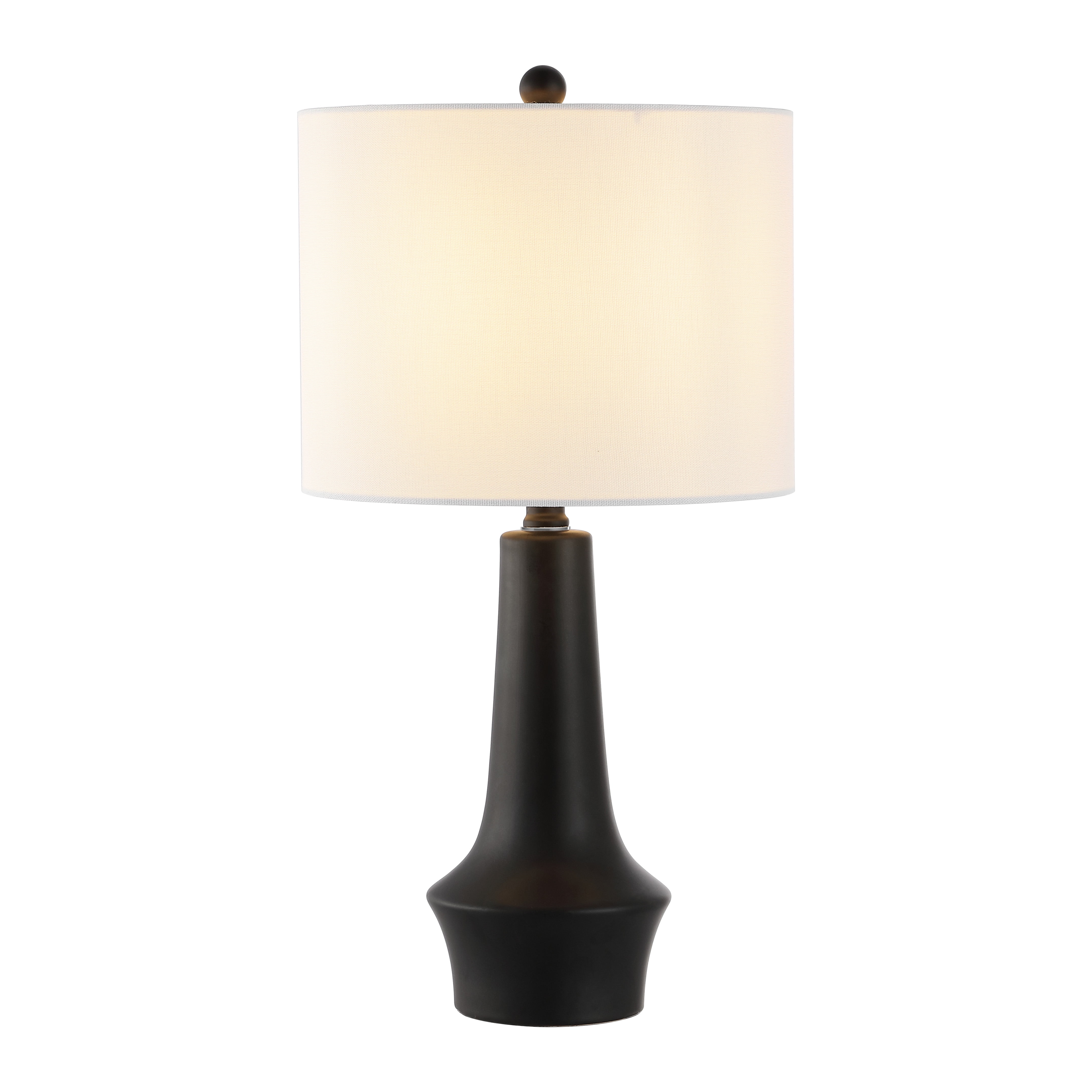 SAFAVIEH Solyn 22 in. Modern Black Ceramic Table Lamp with White 100% ...