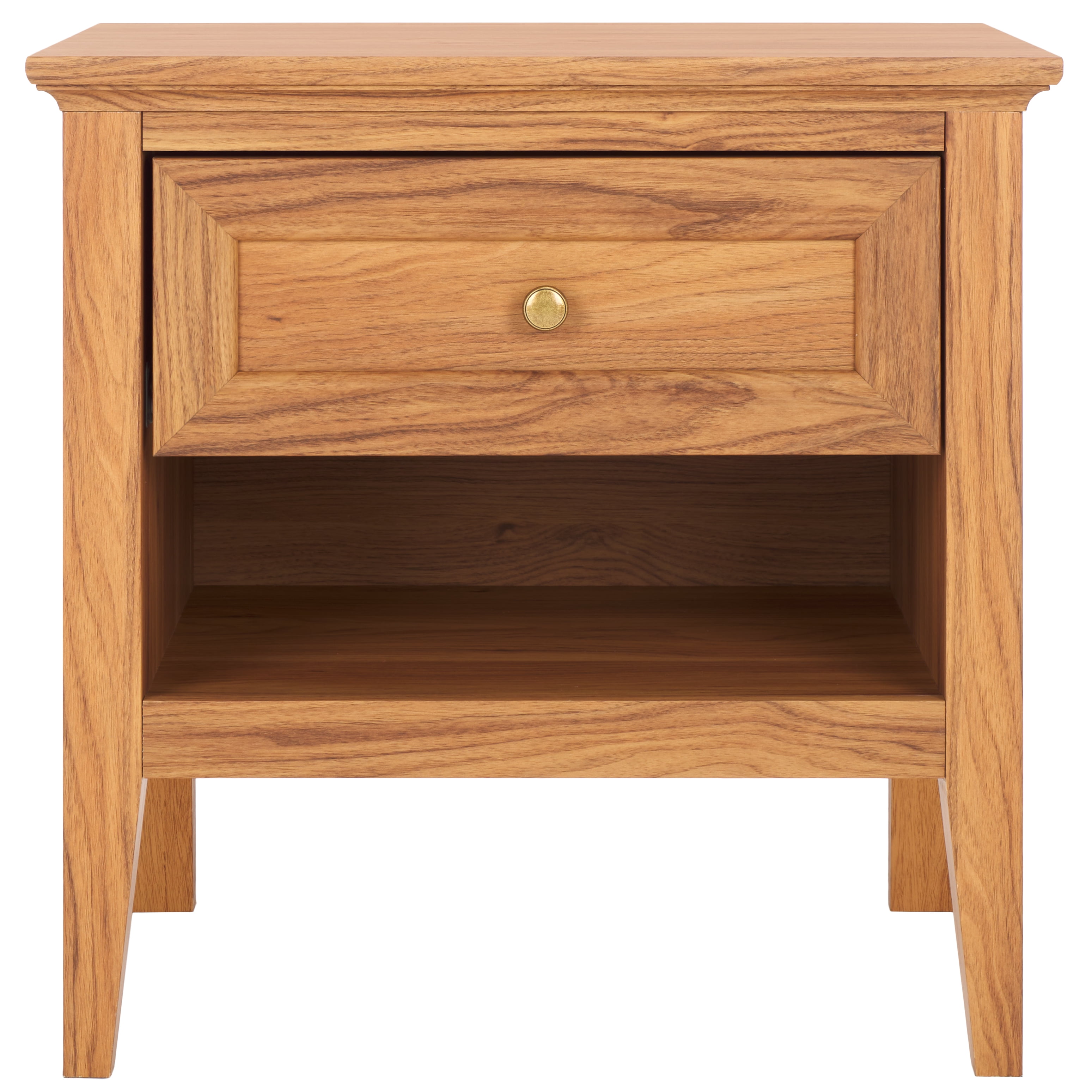 SAFAVIEH Sondra Traditional 2 Drawer Nightstand,Oak/Gold - Walmart.com