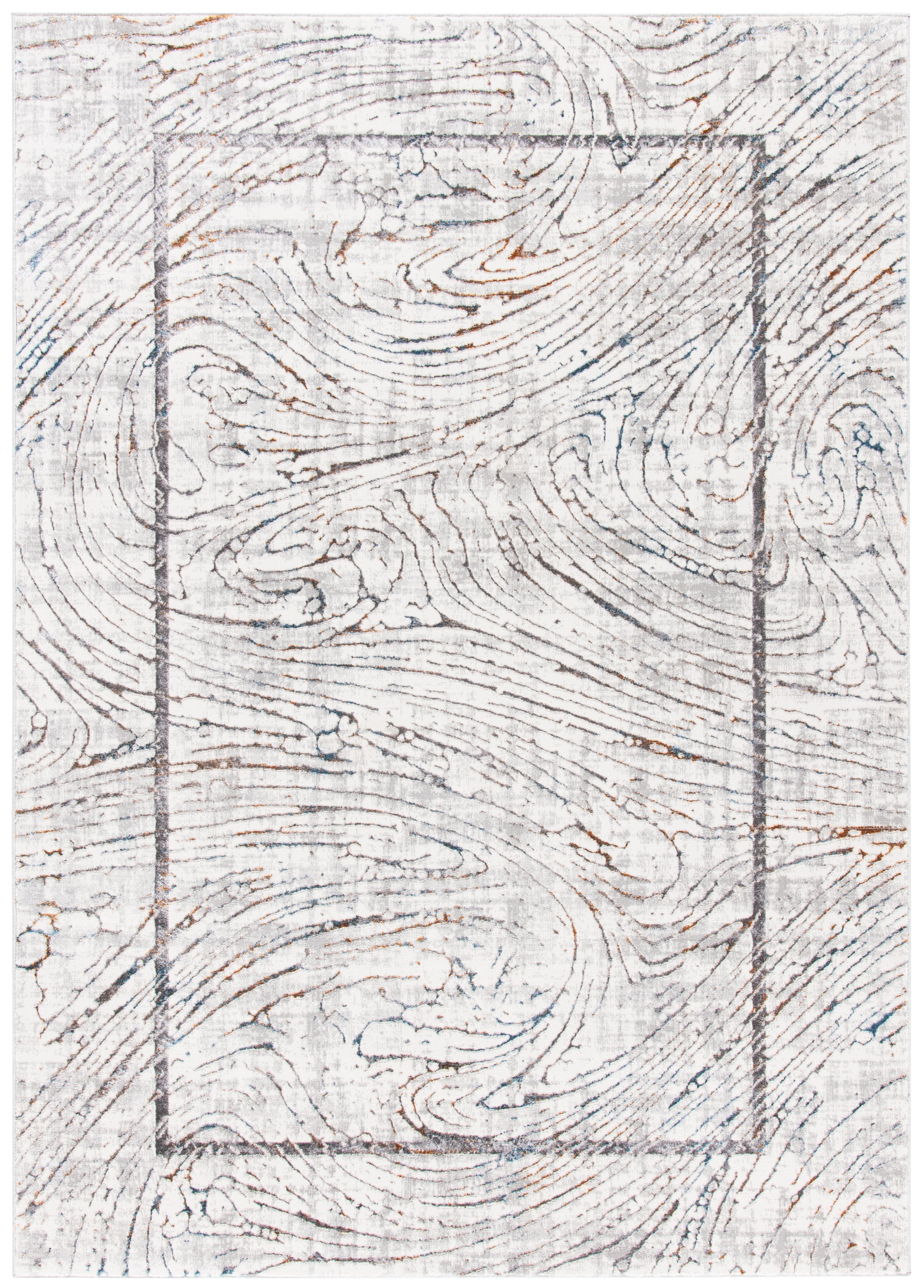 SAFAVIEH Sonoma Claud Abstract Area Rug, Ivory/Grey, 5'5" x 7'6 ...