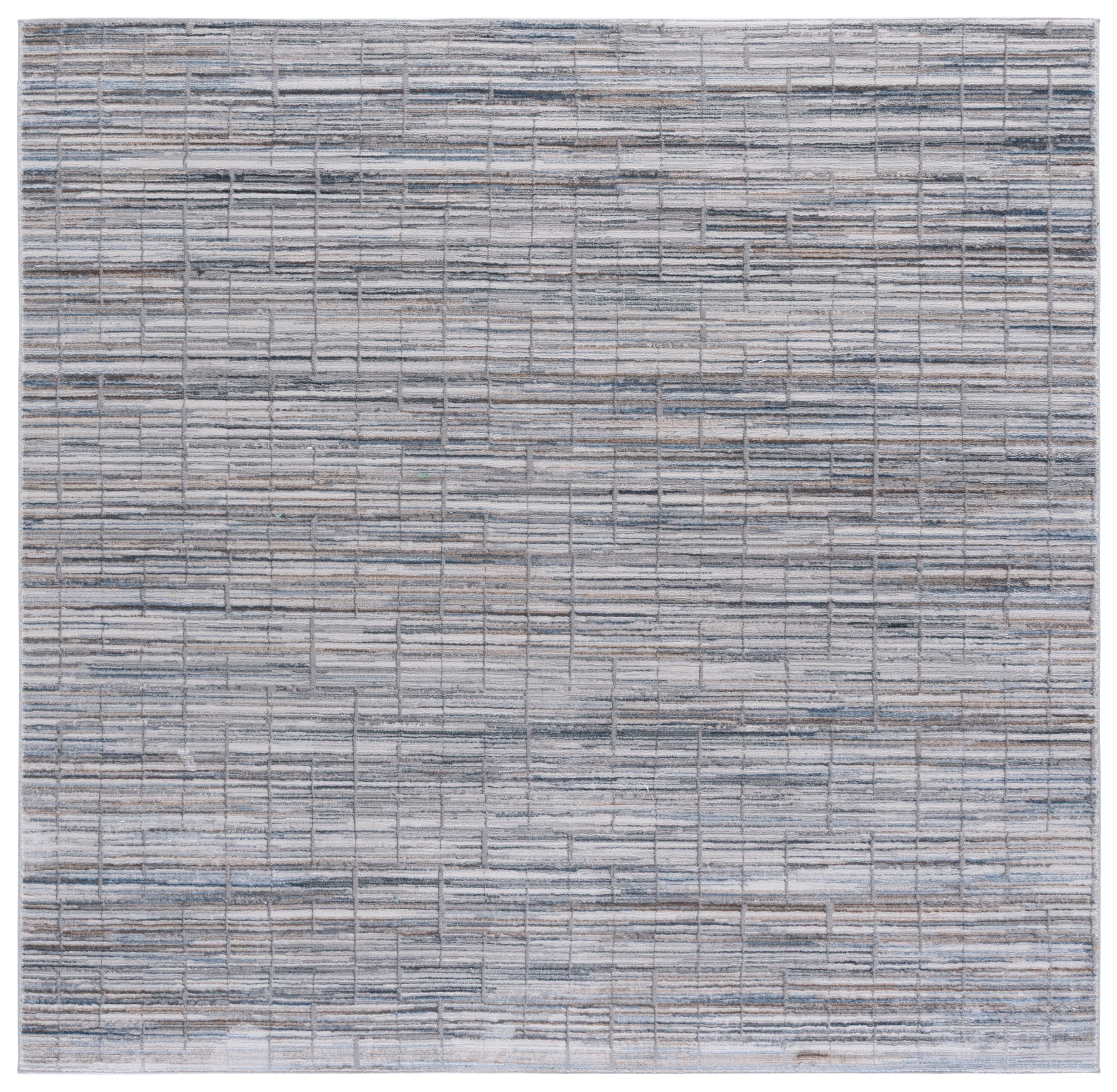 SAFAVIEH Sonoma Lucius Striped Area Rug, Grey/Ivory, 6'7" x 6'7" Square ...
