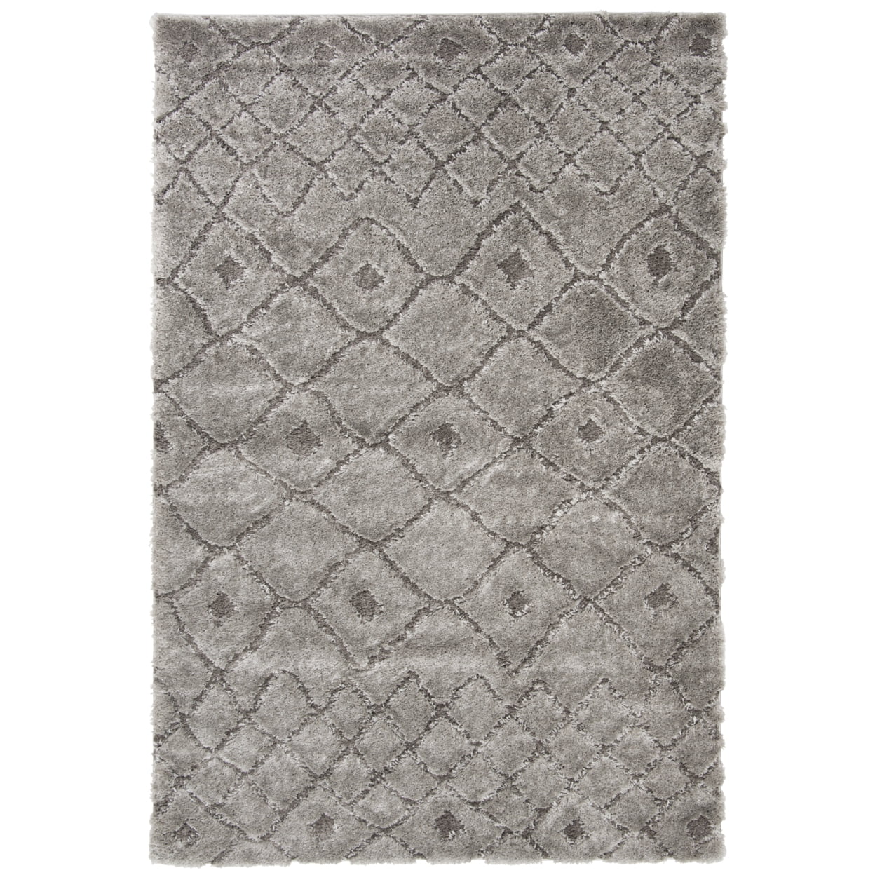 SAFAVIEH Sparta Alexus Geometric Polyester Shag Area Rug, Grey, 8' x 10 ...