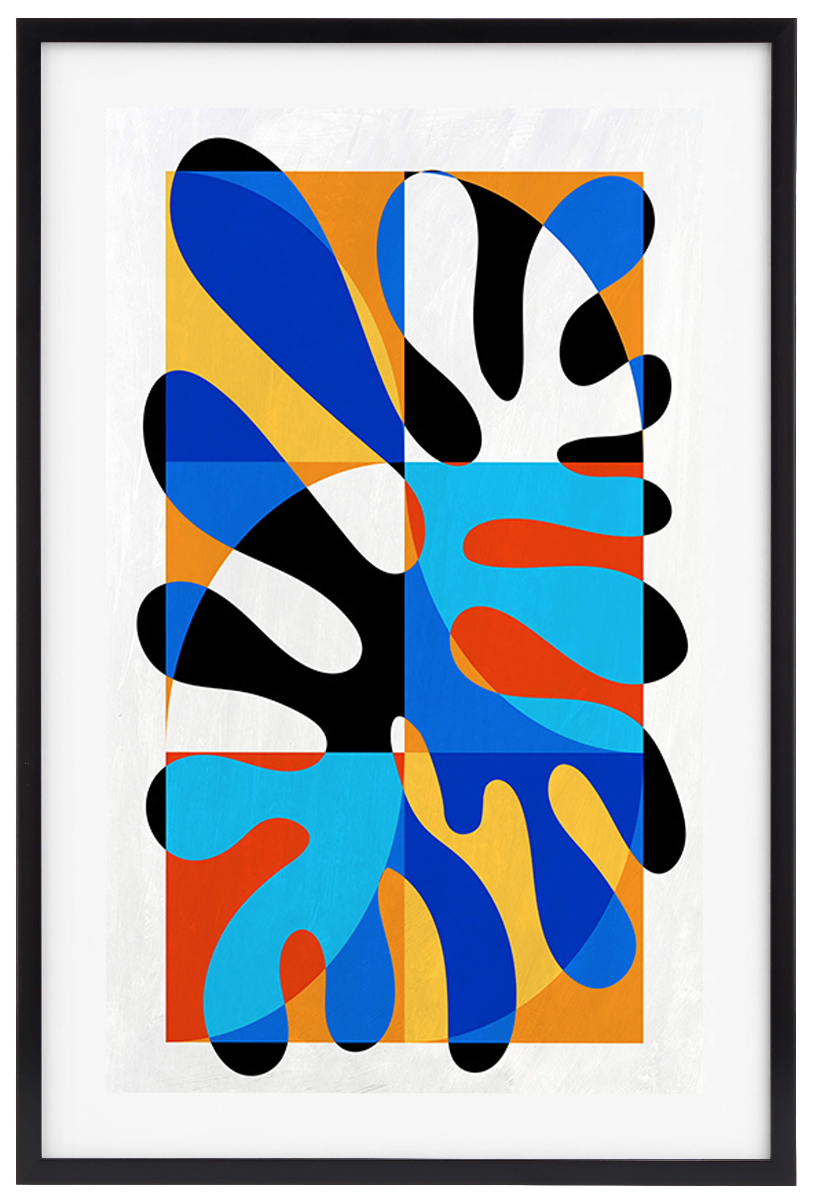 SAFAVIEH Spunky Splat 24" x 36" Framed Wall Art - Walmart.com