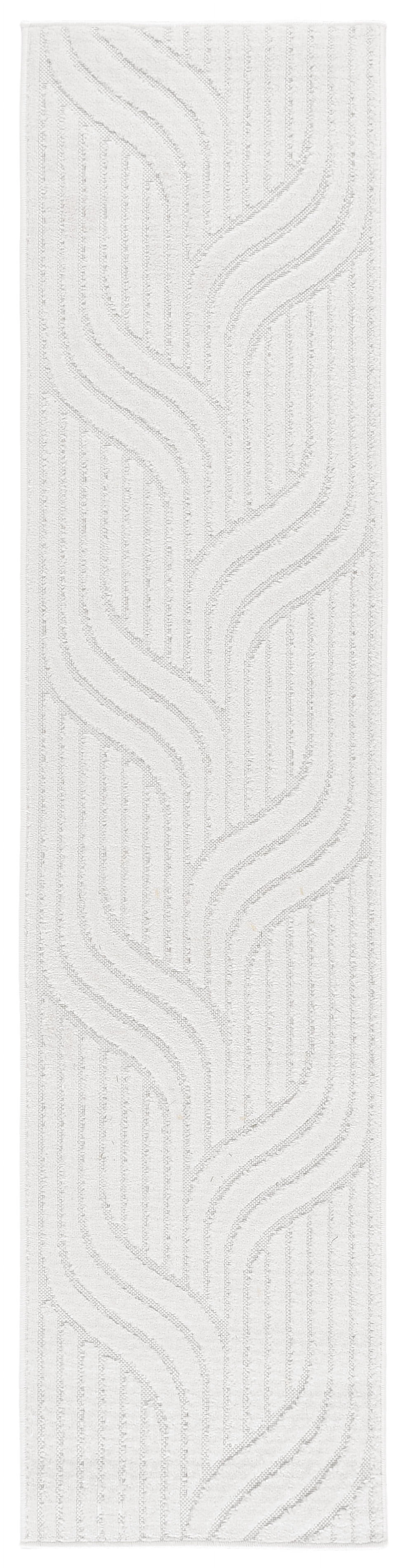 SAFAVIEH Stella Makayla Geometric Indoor/Outdoor Runner Rug, Ivory, 2 ...