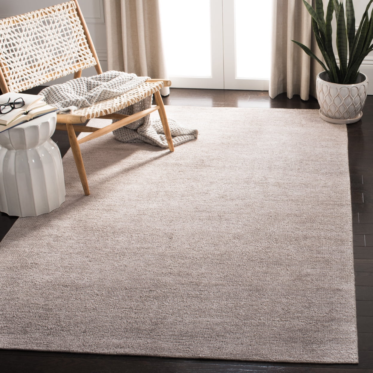SAFAVIEH Stone Wash Collection 4' x 6' Grey STW615G Hand-Knotted Modern ...