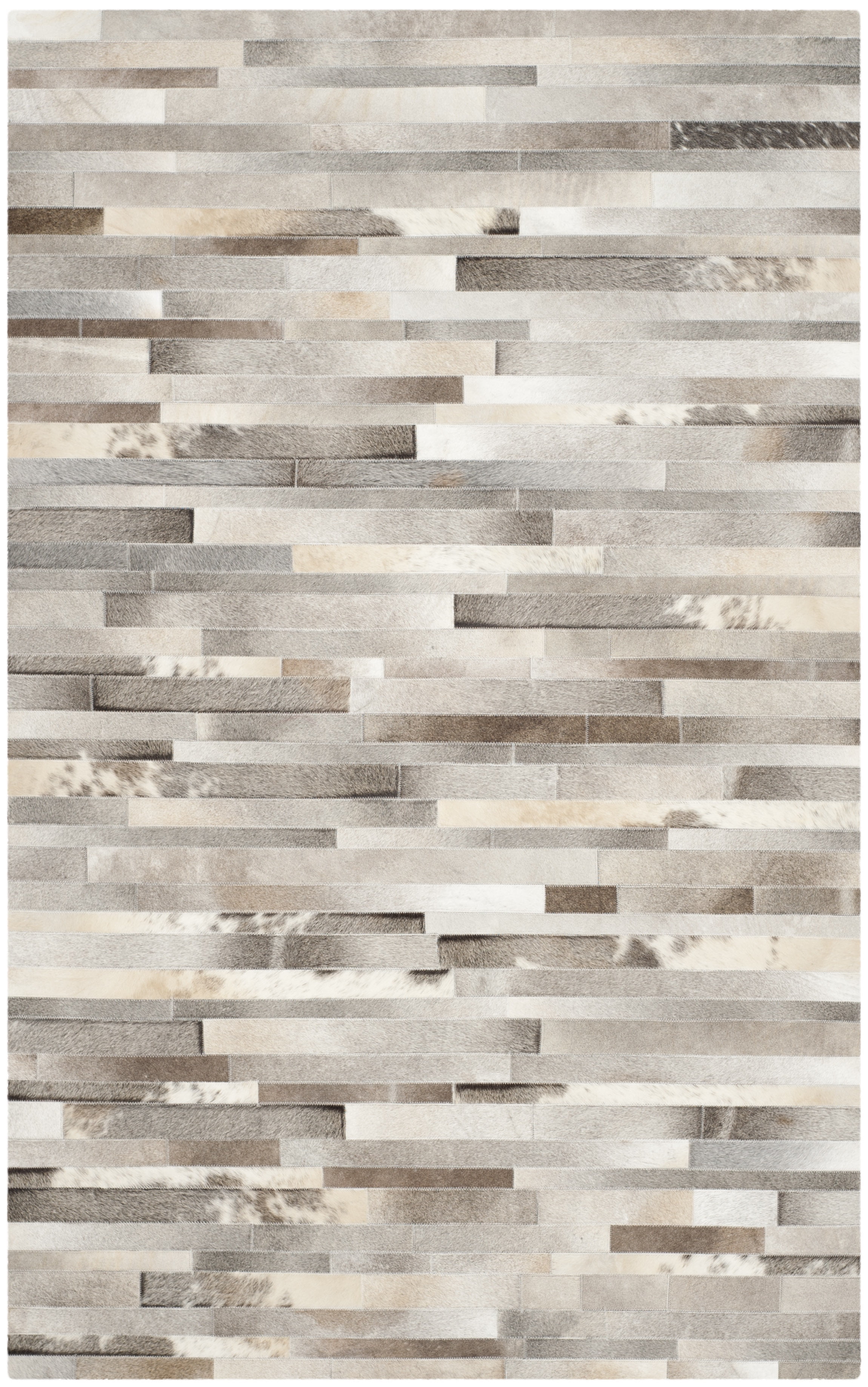 SAFAVIEH Studio Leather Loew Geometric Area Rug, Grey/Ivory, 5' x 8 ...