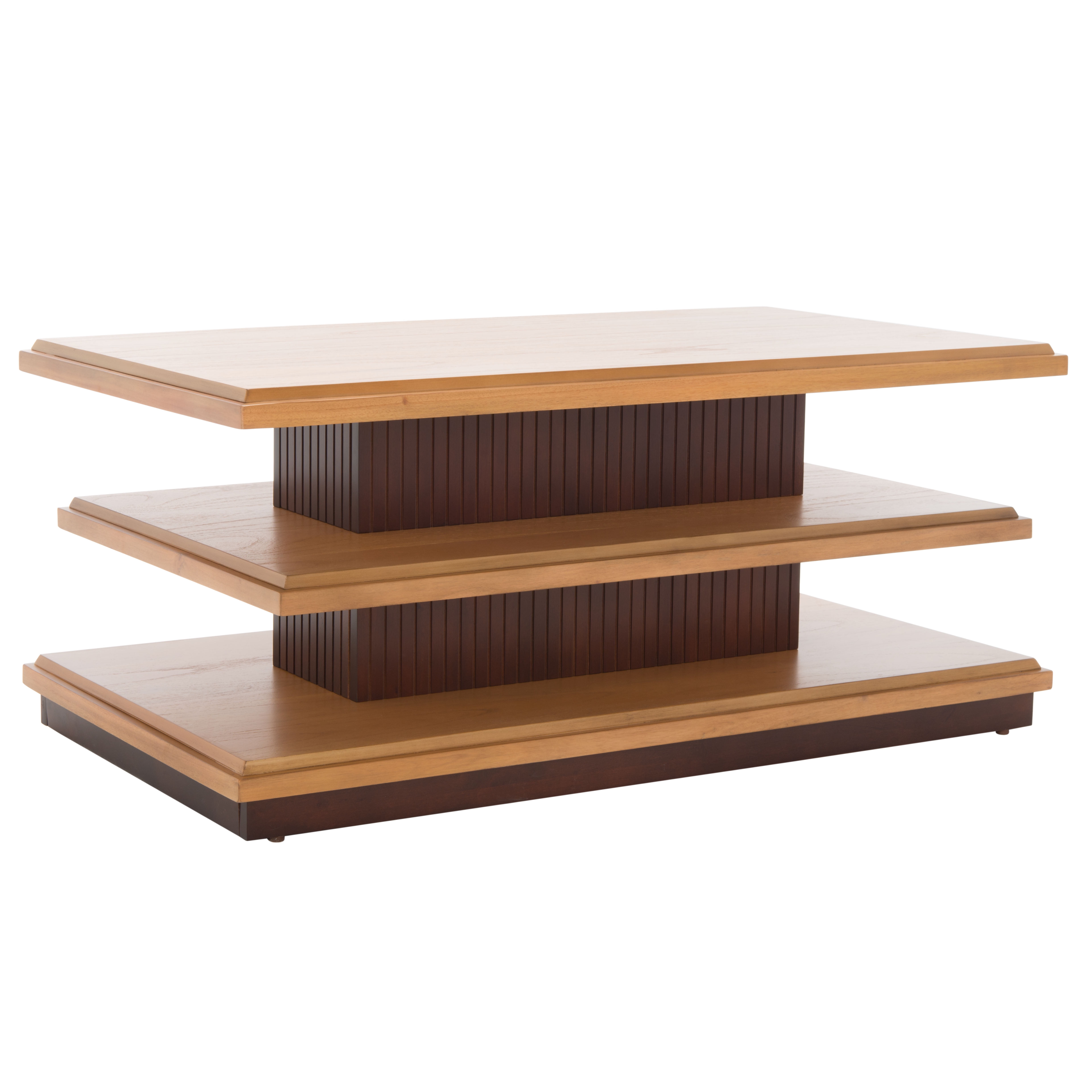 SAFAVIEH Suette Solid 2 Shelf Coffee Table Wood, Natural/Walnut ...