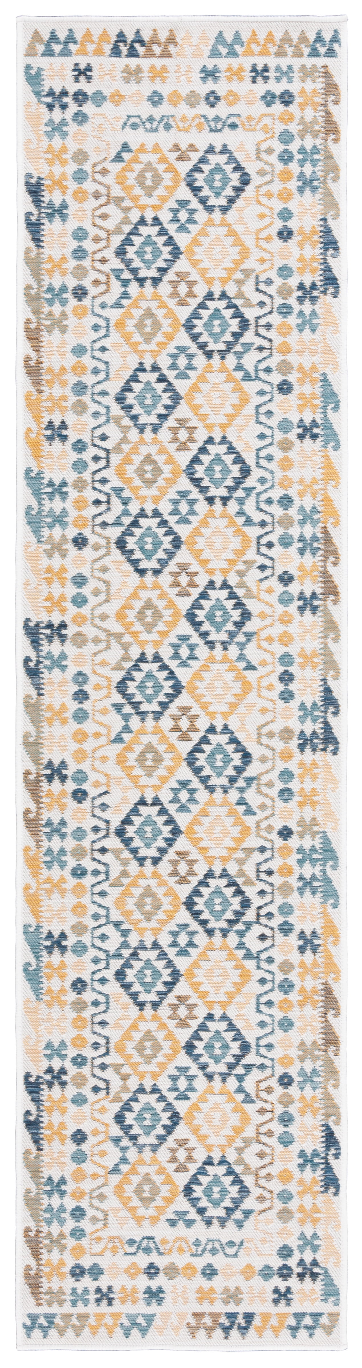 SAFAVIEH Sunrise Wade Geometric Reversible Indoor/Outdoor Runner Rug ...