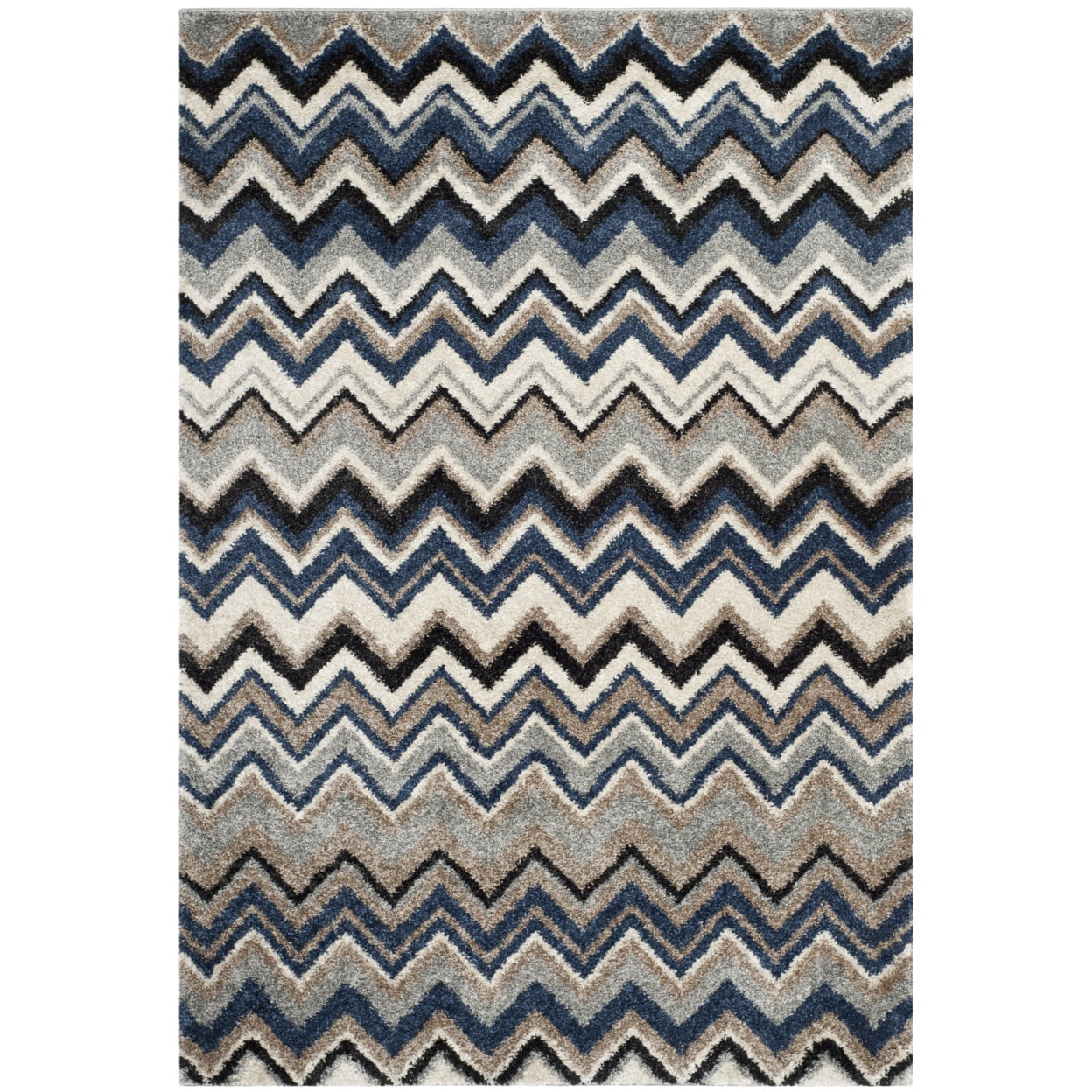 SAFAVIEH Tahoe Simonette Chevron Area Rug, Grey/Light Blue, 5'1" x 7'6 ...