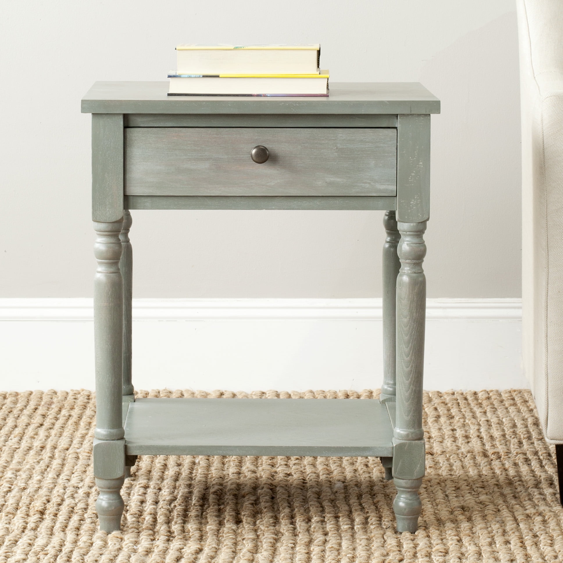 SAFAVIEH Tami Solid Nightstand with Storage Drawer, French Grey ...