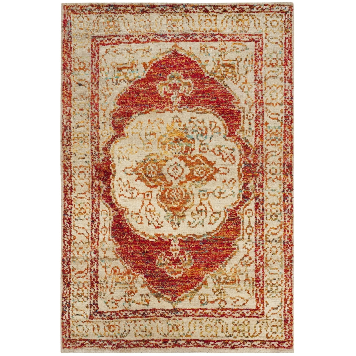SAFAVIEH Tangier TGR603A Red Orange / Beige Rug - Walmart.com