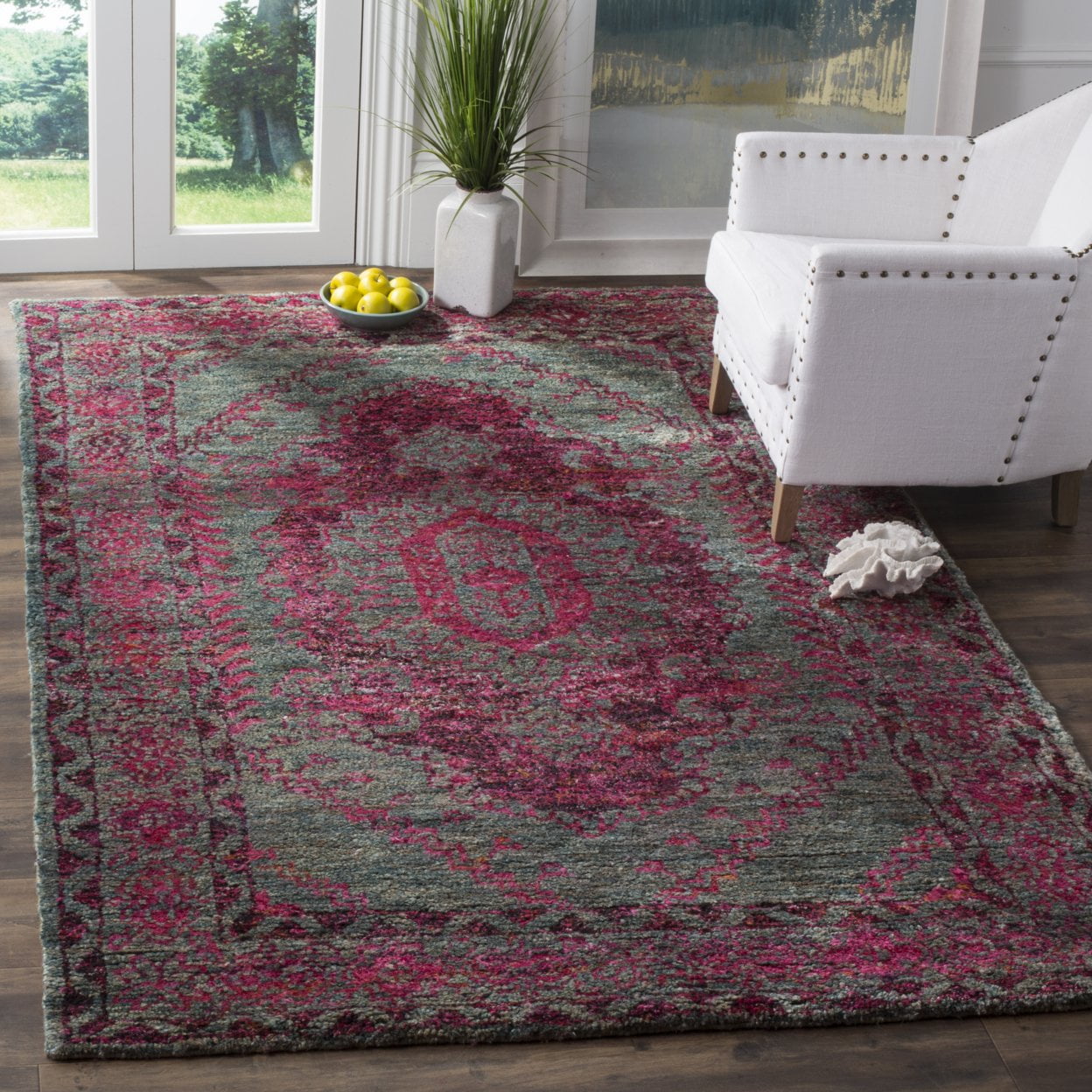 SAFAVIEH Tangier TGR605A Slate Blue / Fuchsia Rug - Walmart.com