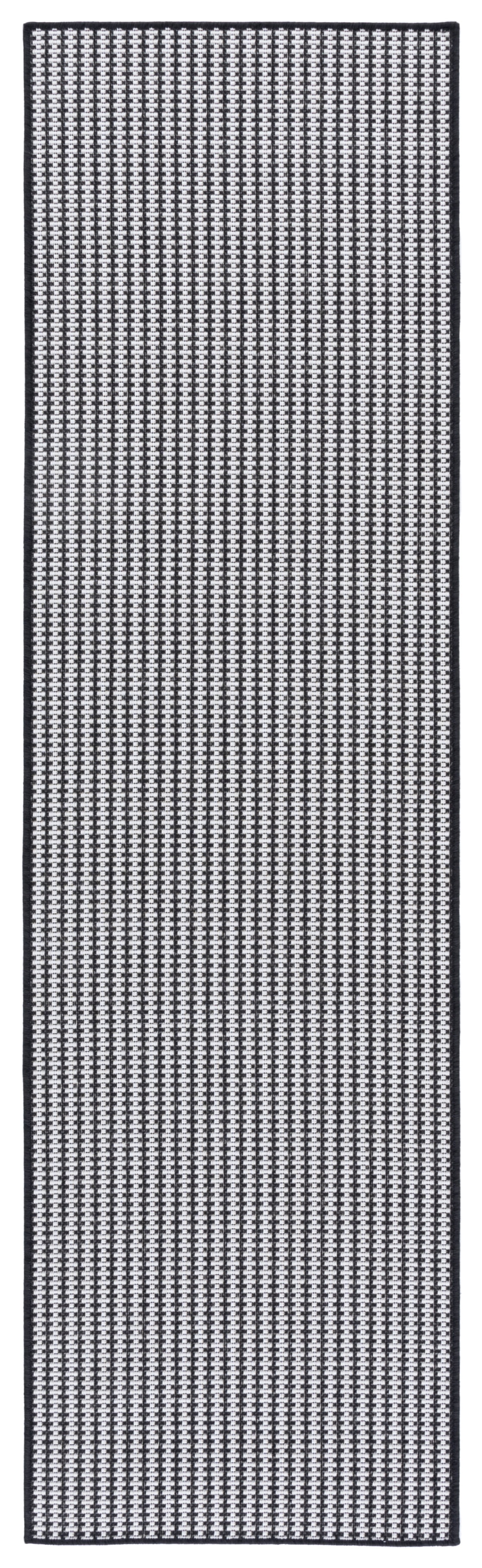 SAFAVIEH Terrace Eadaoin Geometric Indoor/Outdoor Runner Rug, Black ...