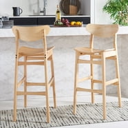 CHITA 26" Swivel Counter Height Bar Stools Set of 2 Wood Barstools with ...