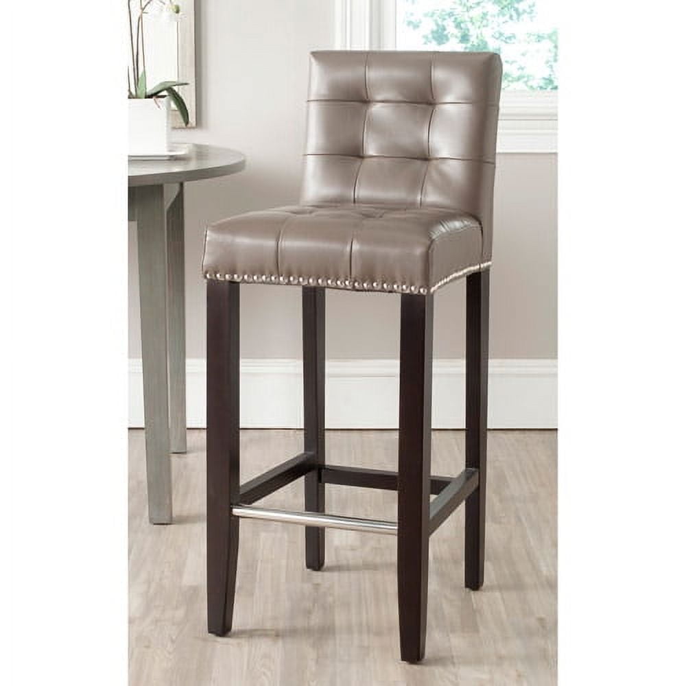 SAFAVIEH Thompson Rustic Glam Tufted Bar Stool with Footrest, Clay ...
