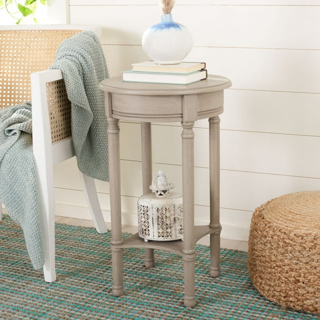 SAFAVIEH Tinsley Solid Rustic Round Accent Table, Greige - Walmart.com