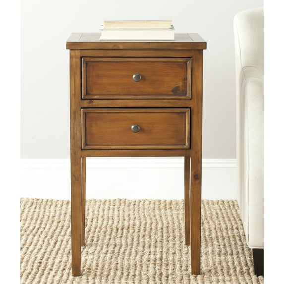 SAFAVIEH Toby Nautical Rustic Nightstand with 2 Storage Drawers ...