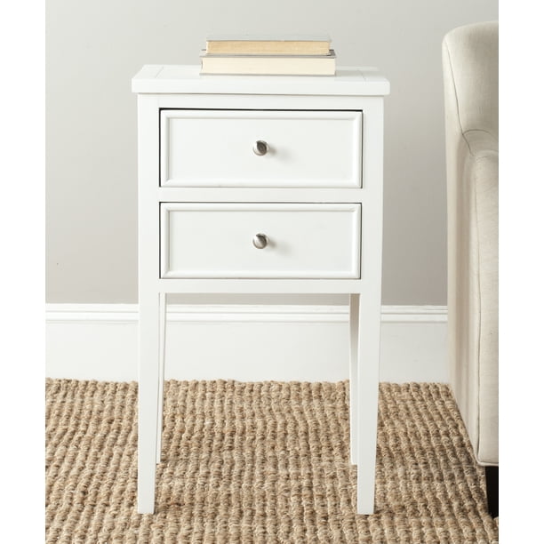 SAFAVIEH Toby Nautical Rustic Nightstand with 2 Storage Drawers, White ...