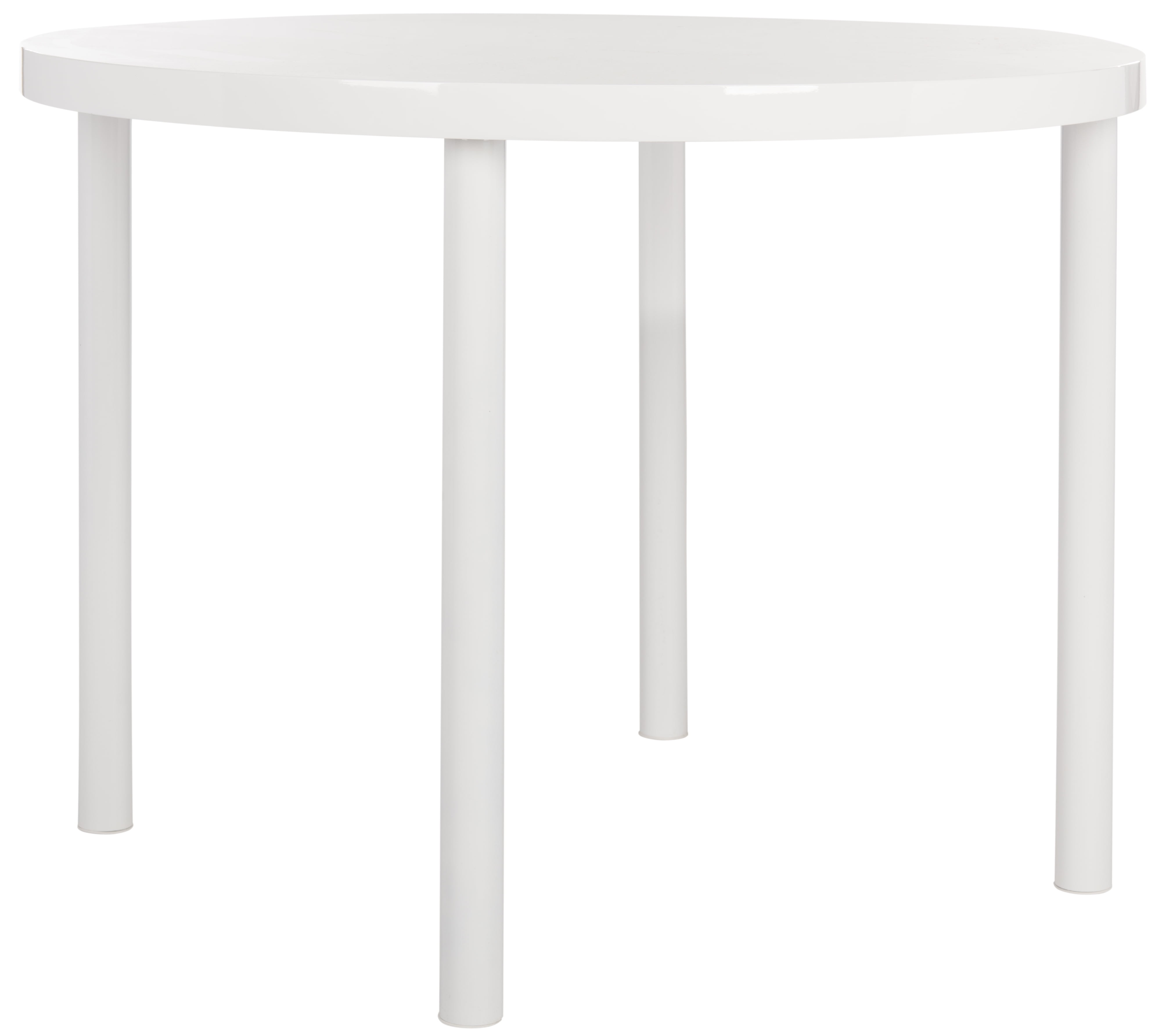 SAFAVIEH Torin 40 in. Solid Glam Round Dining Table, White - Walmart.com