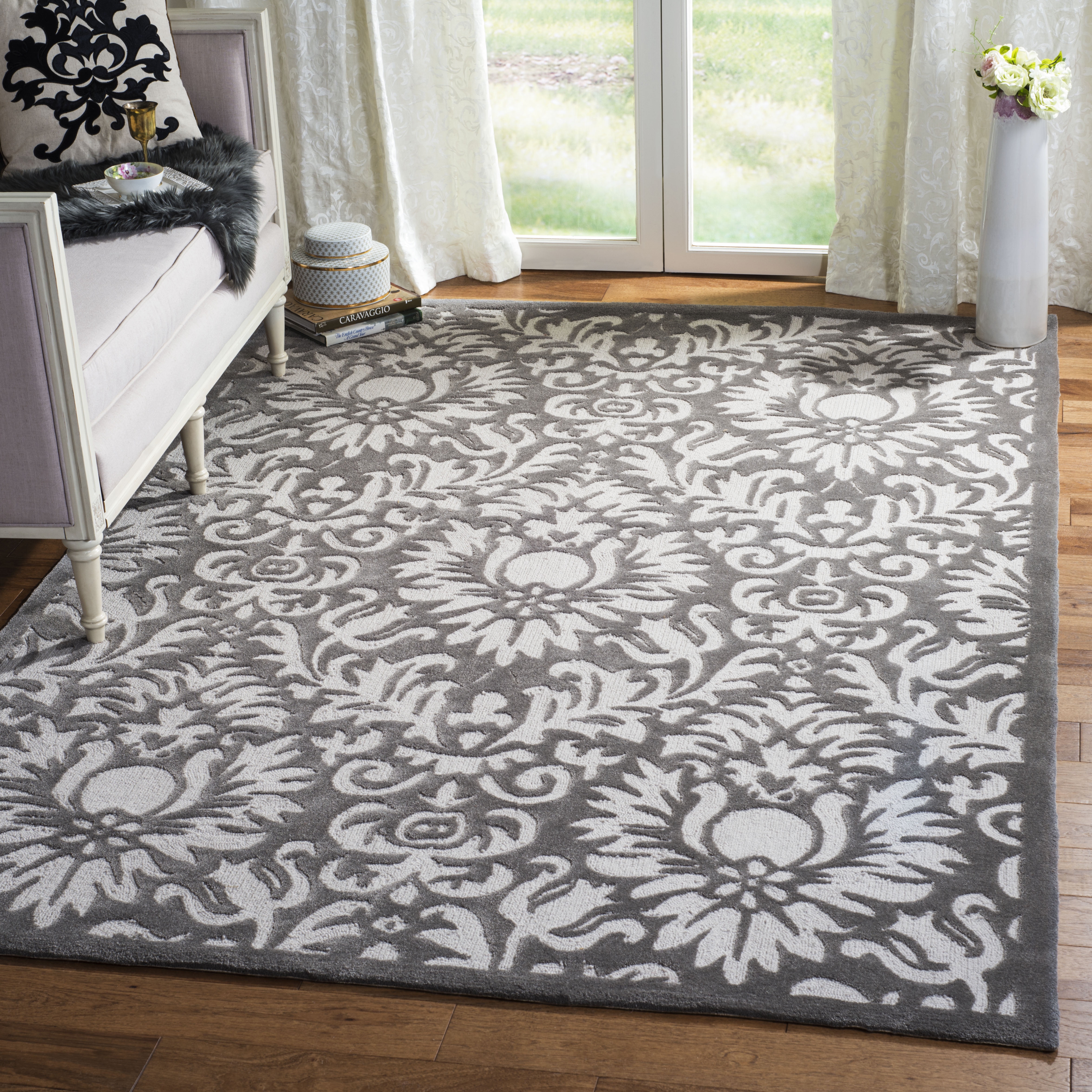 SAFAVIEH Total Performance Wilton Floral Area Rug, Stone, 8' x 10 ...
