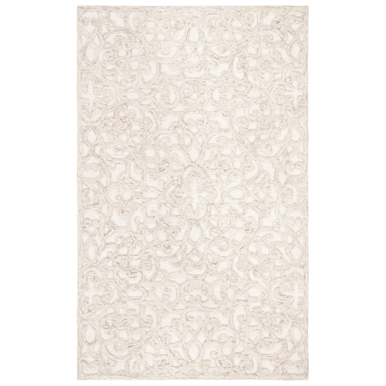 SAFAVIEH Trace Bryan Geometric Floral Wool Area Rug, Camel/Ivory, 3' x ...