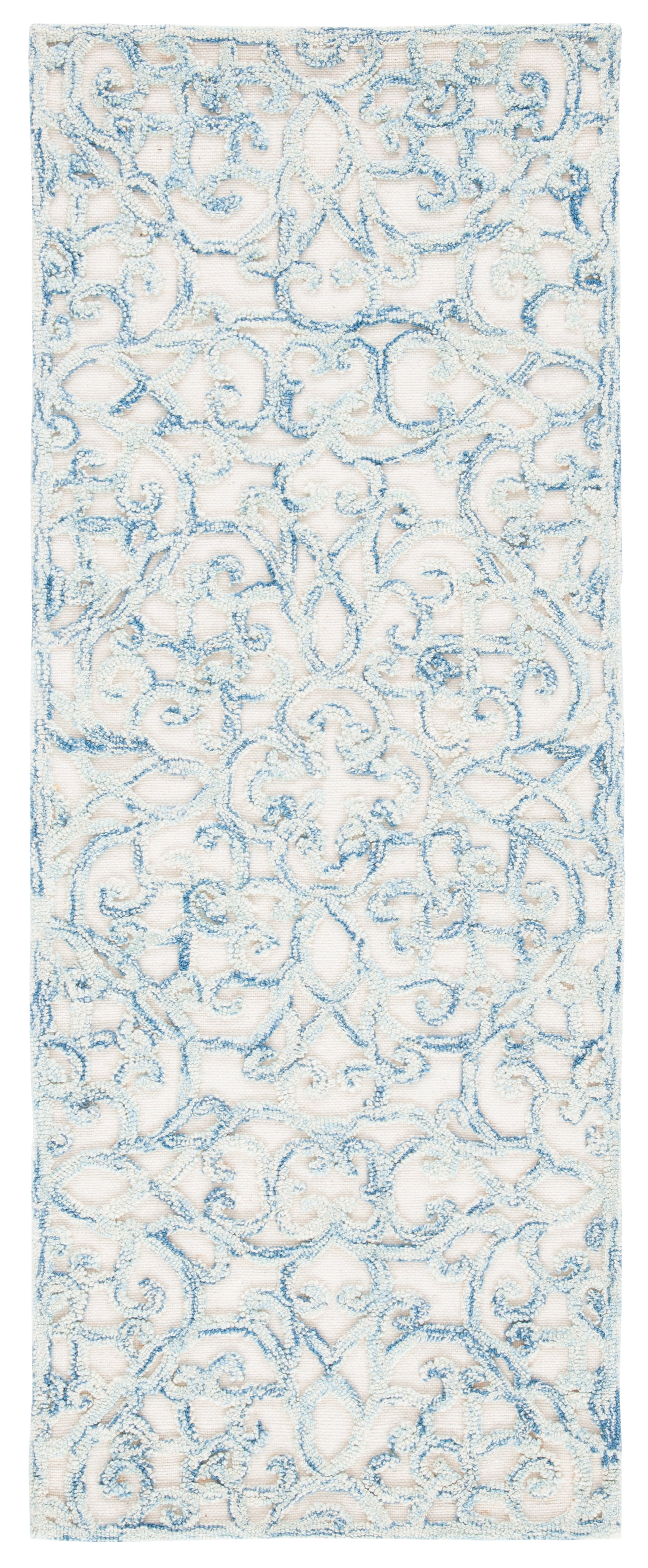 SAFAVIEH Trace Bryan Geometric Runner Rug, Blue/Ivory, 2'3" x 6 ...