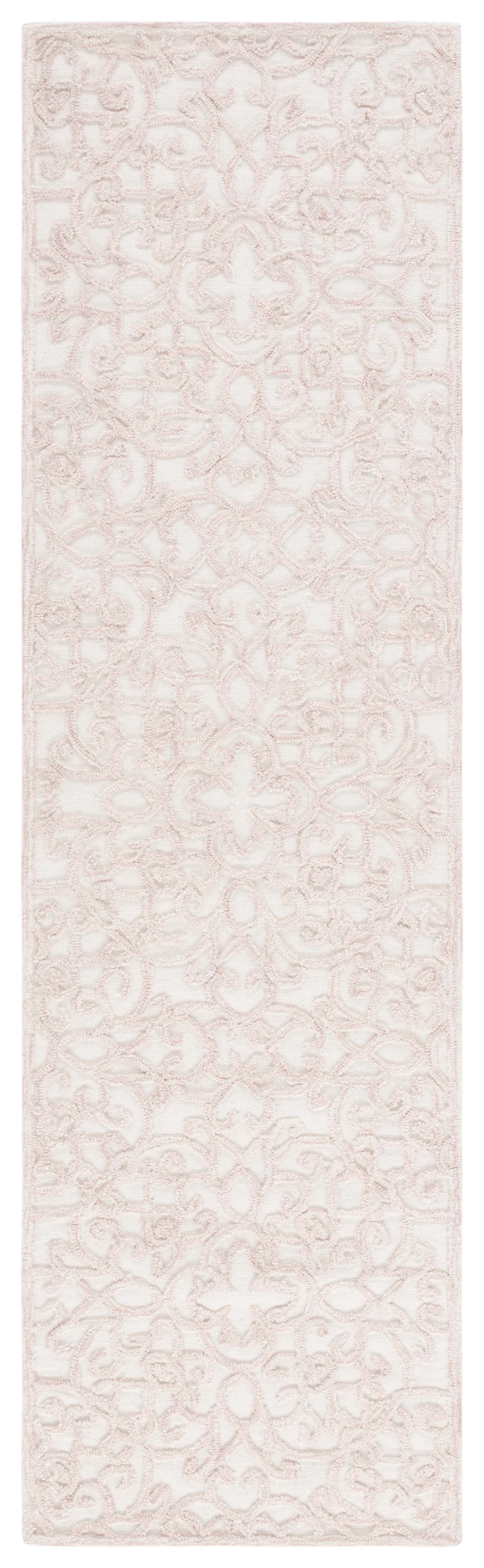 SAFAVIEH Trace Bryan Geometric Runner Rug, Ivory/Pink, 2'3" x 8 ...