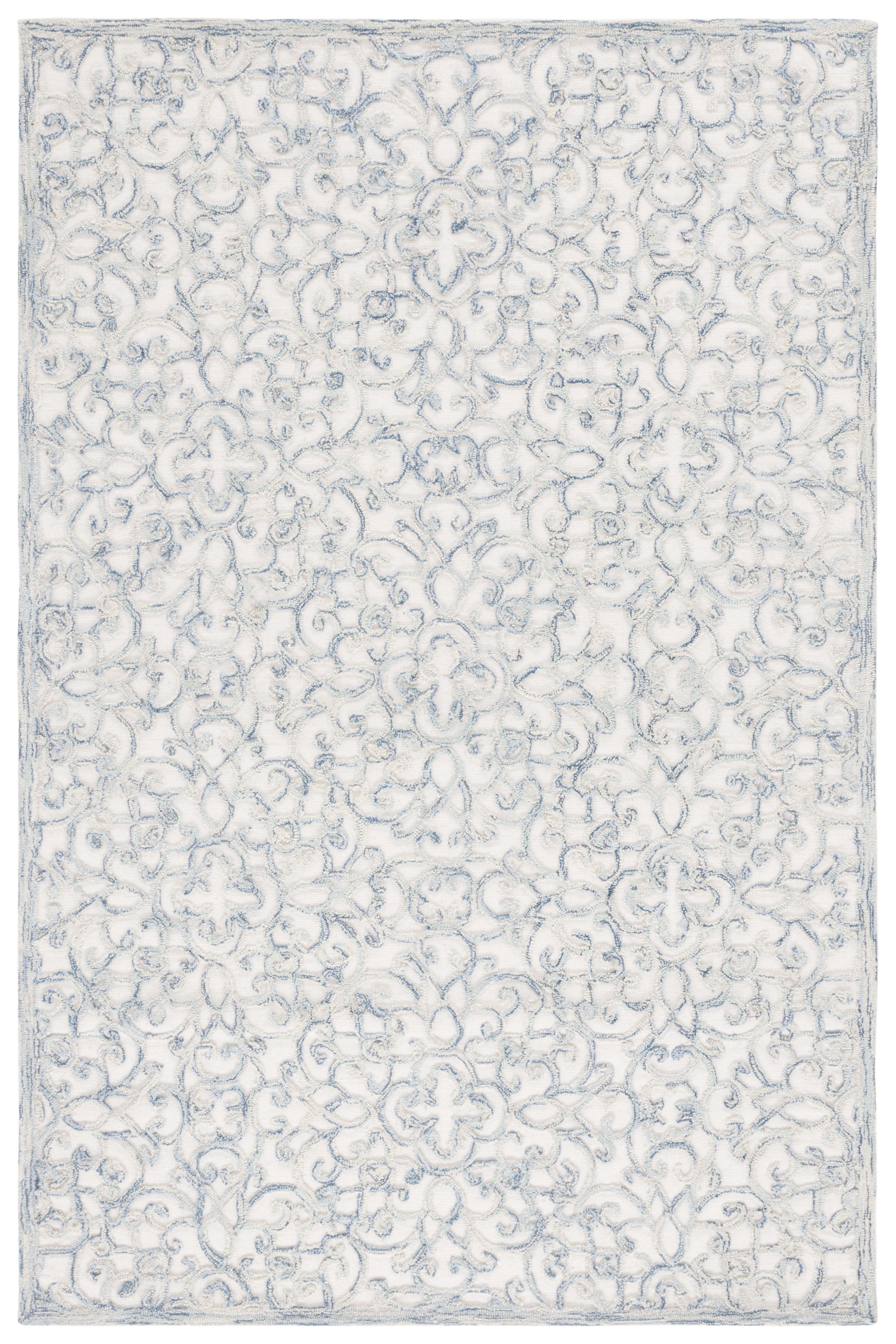 SAFAVIEH Trace Bryan Geometric Area Rug, Blue/Ivory, 6' x 9' - Walmart.com
