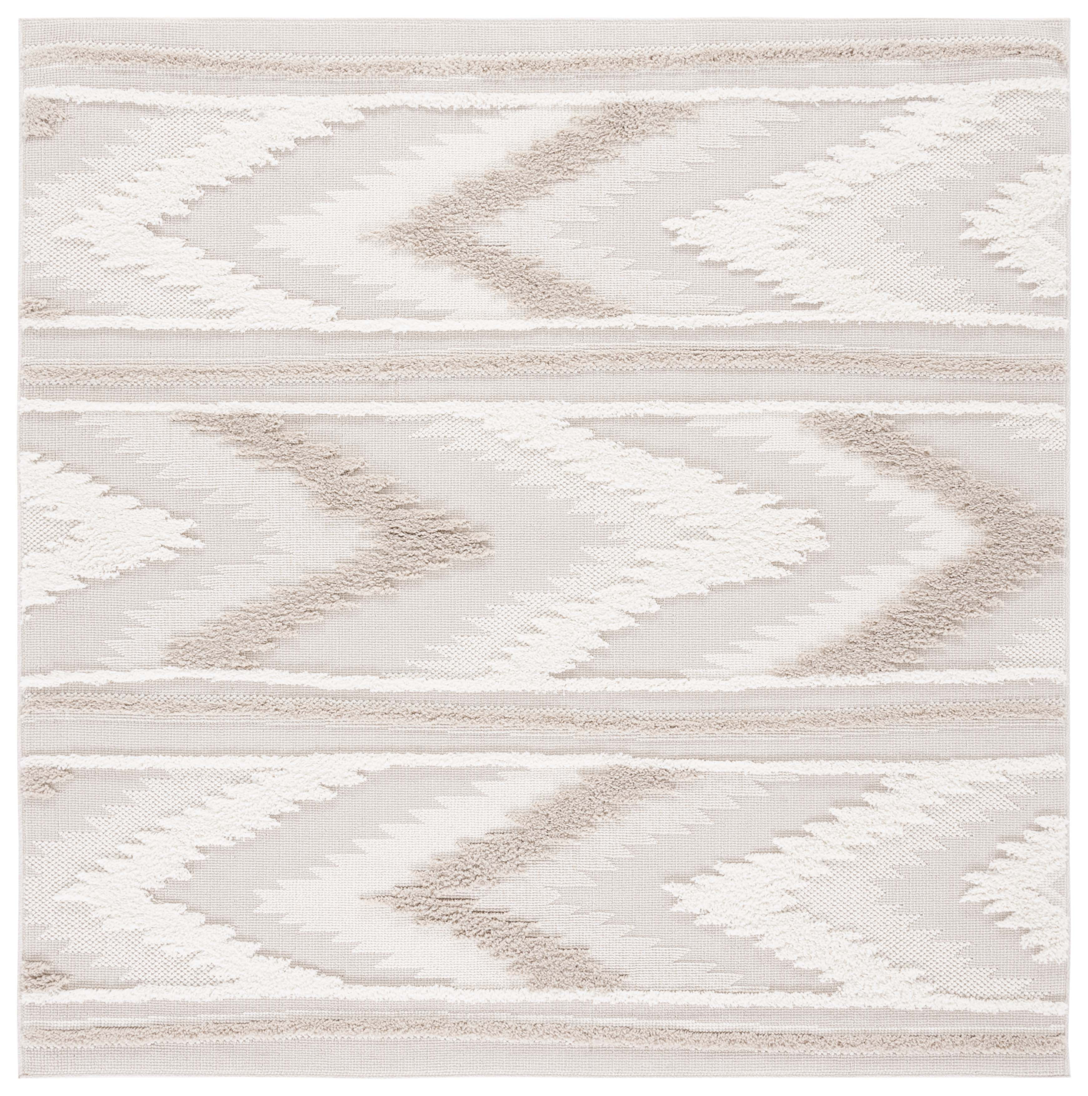 SAFAVIEH Trends Francis Geometric Area Rug, Beige/Ivory, 6'7" x 6'7 ...