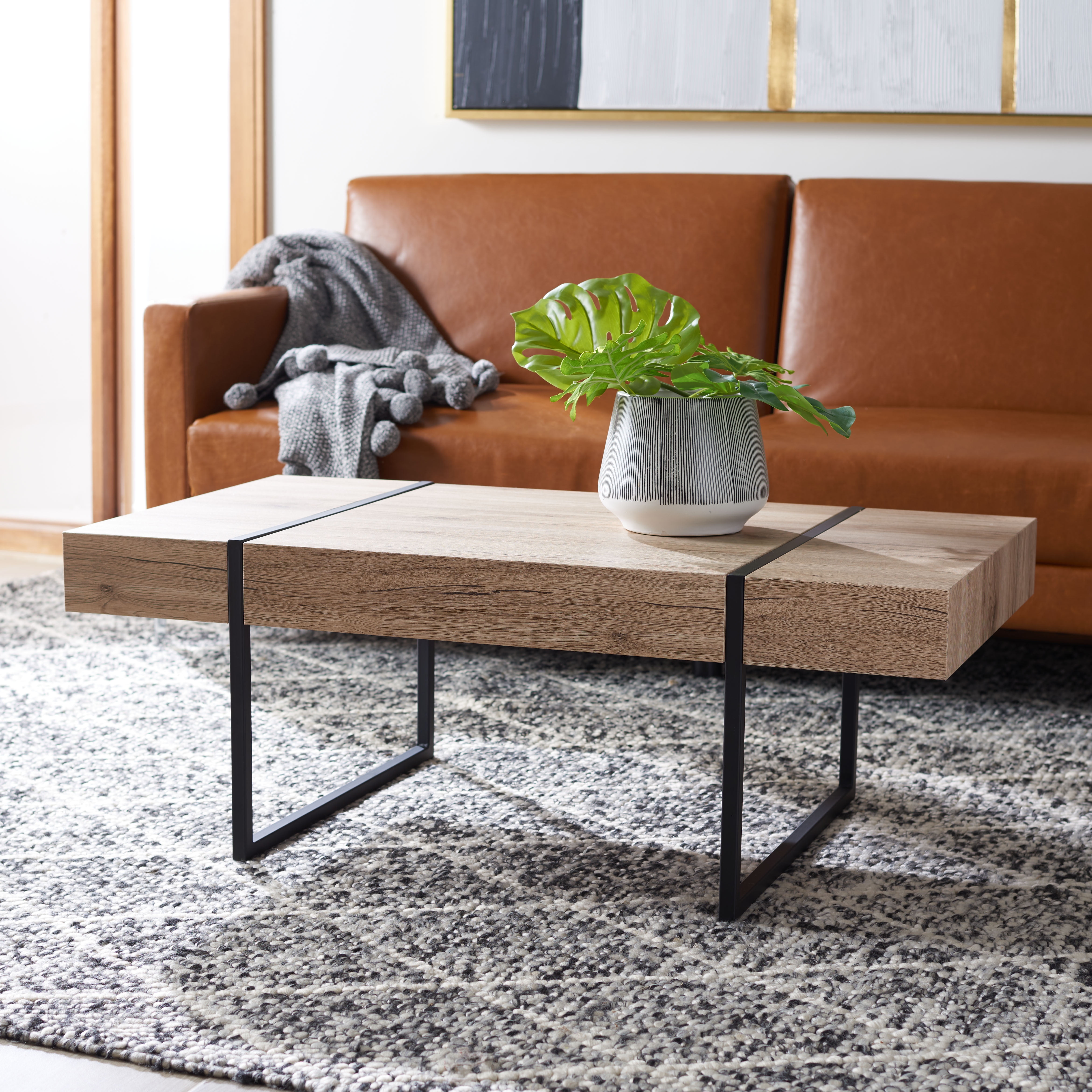 Safavieh home jacob white and glass leg coffee table store