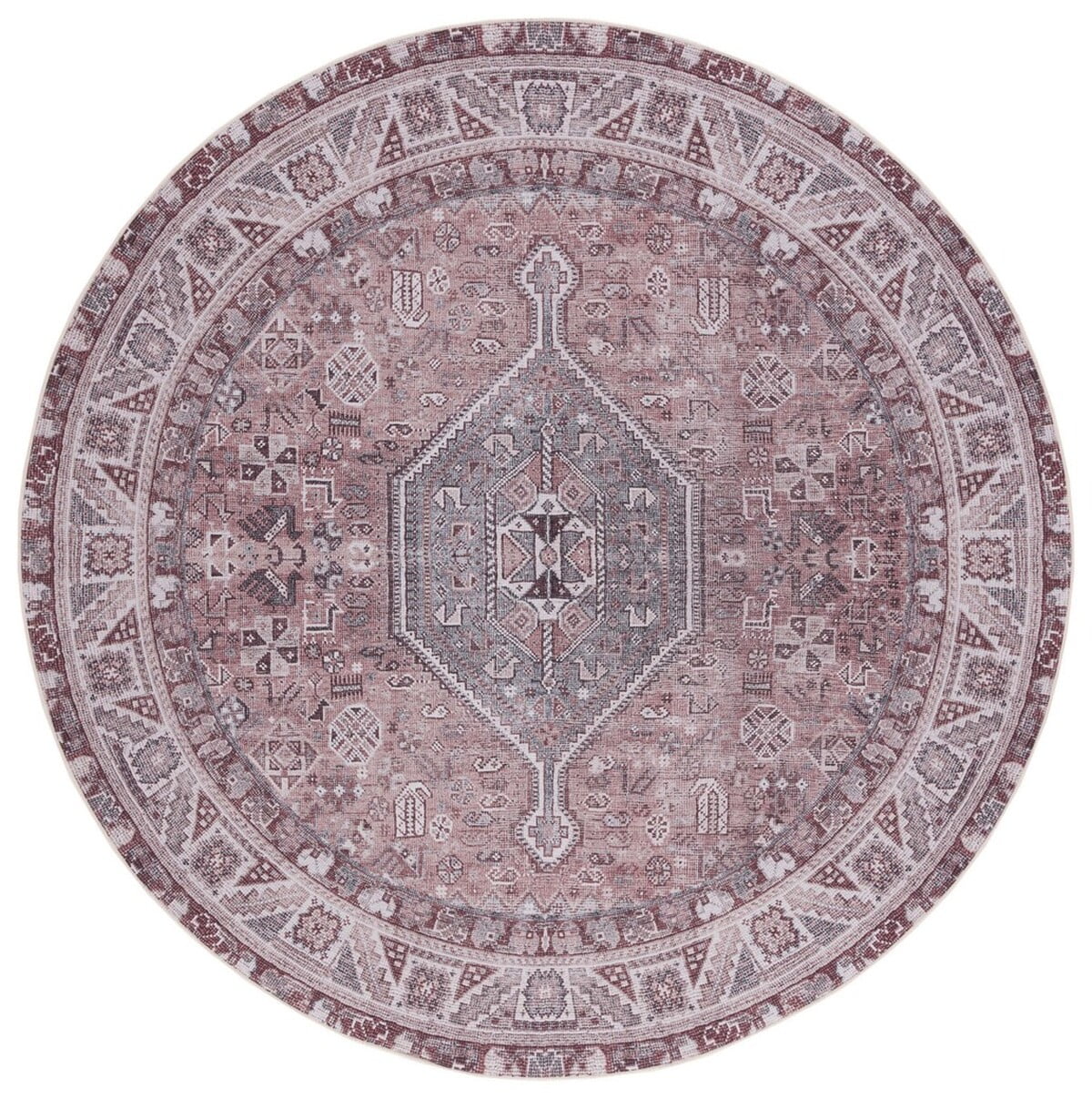 SAFAVIEH Tucson Basil Traditional Machine Washable Area Rug, 6' x 6 ...