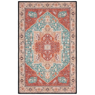 SAFAVIEH Tucson Roslyn Traditional Machine Washable Area Rug, 6' x 6 ...