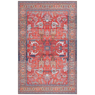 SAFAVIEH Tucson Bronagh Traditional Machine Washable Area Rug, 6' x 6 ...