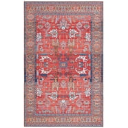 SAFAVIEH Tucson Jimmy Traditional Machine Washable Area Rug, Rust/Green ...