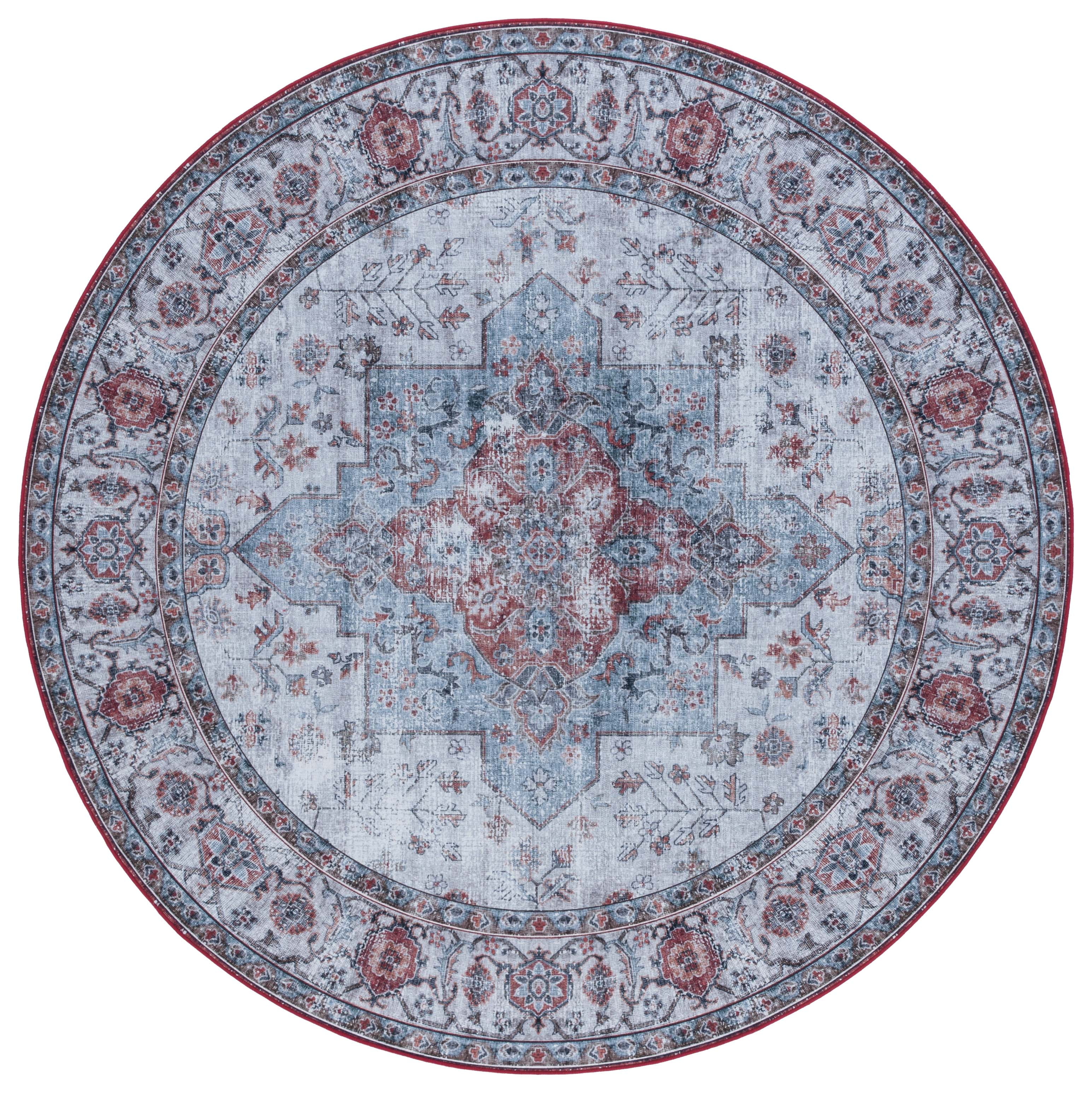 SAFAVIEH Tucson Nazca Traditional Machine Washable Area Rug, Light Blue ...