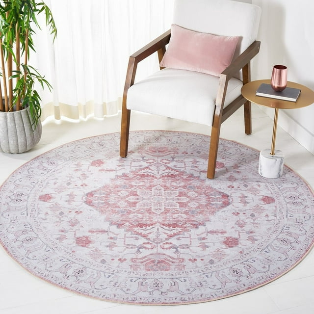 SAFAVIEH Tucson Roslyn Traditional Machine Washable Area Rug, 6' x 6 ...