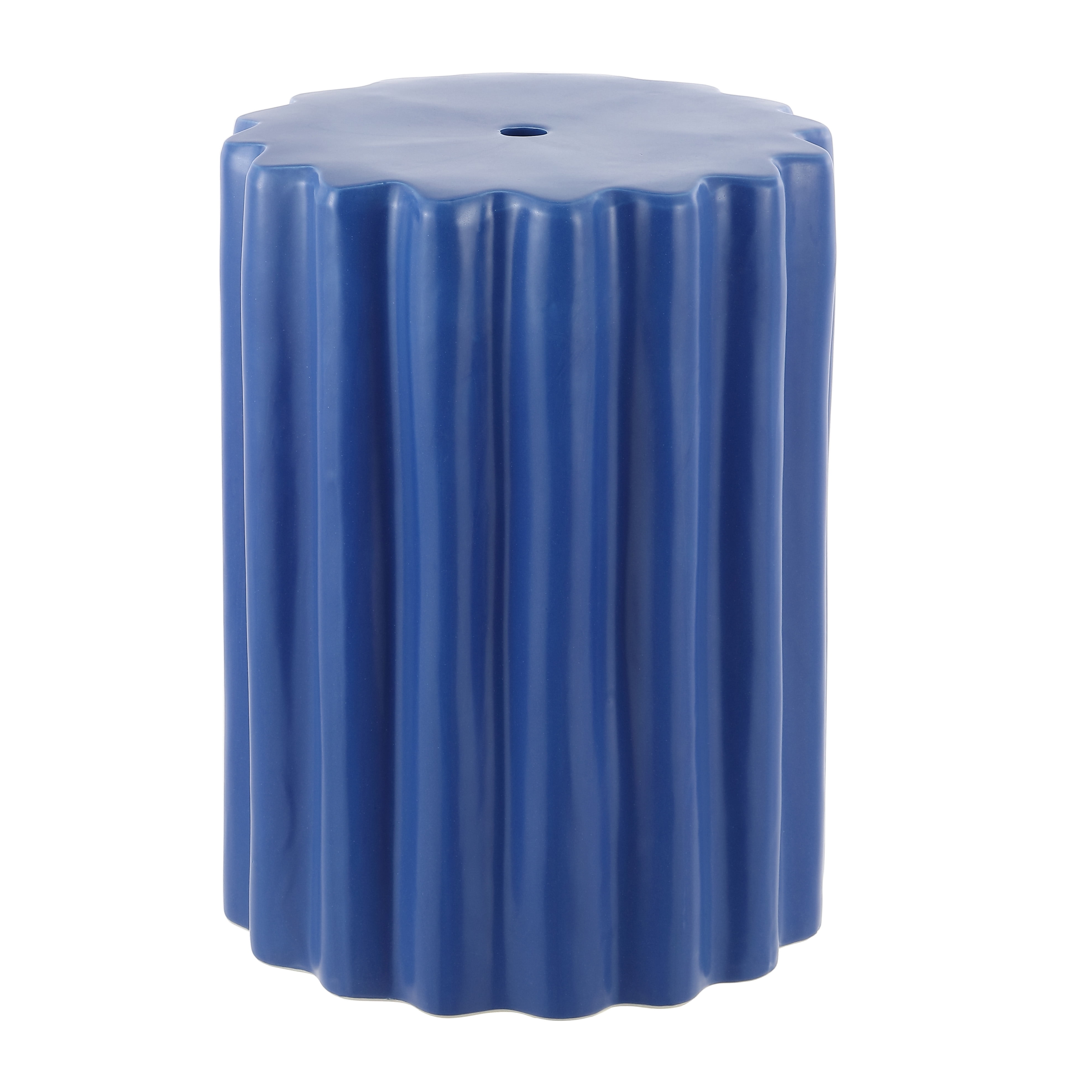 SAFAVIEH Tulett 18" Modern Solid Ceramic Garden Stool, Cobalt Blue ...