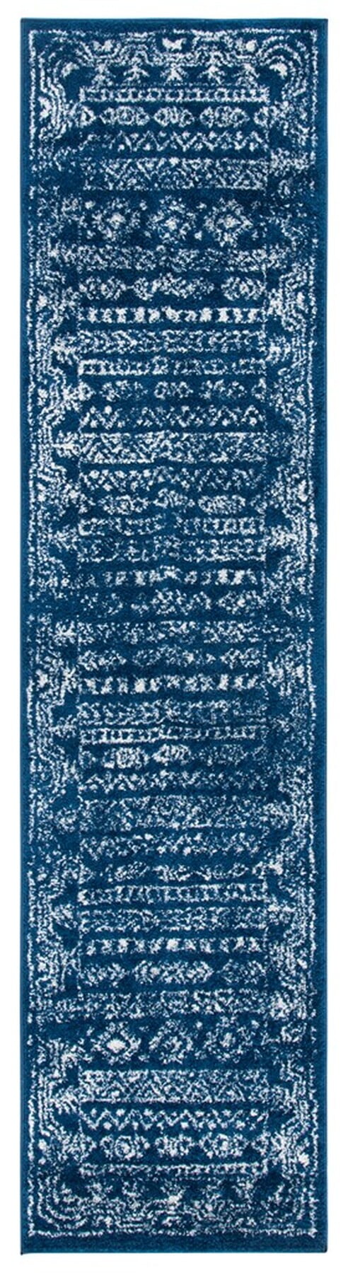 SAFAVIEH Tulum Flint Distressed Southwestern Runner, 2' x 8', Navy/Grey ...