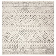 SAFAVIEH Tulum Ronald Distressed Area Rug, 11' x 11' Square, Ivory/Grey ...
