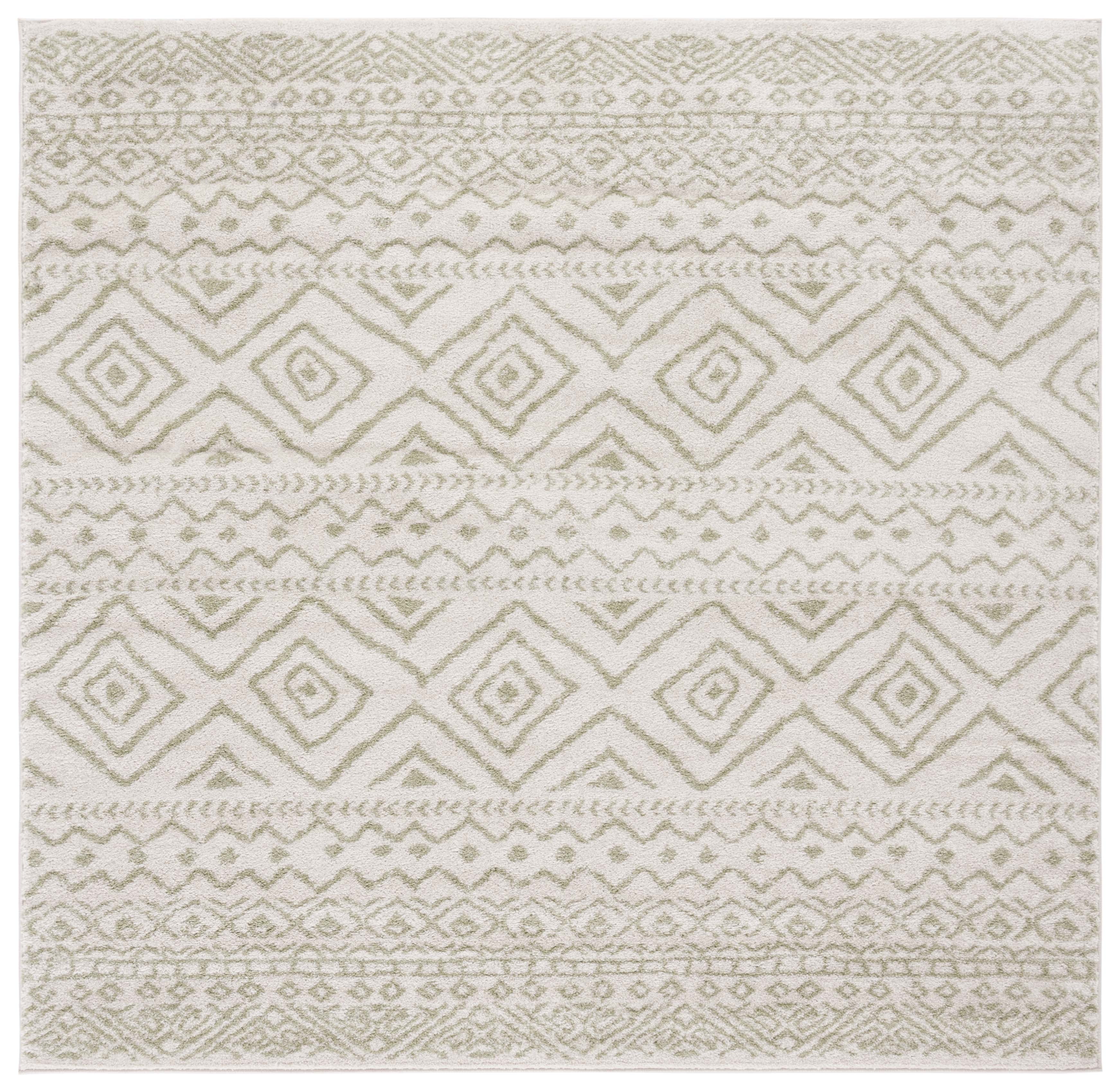 SAFAVIEH Tulum Merletta Oriental Area Rug, Ivory/Sage, 6'7" x 6'7 ...