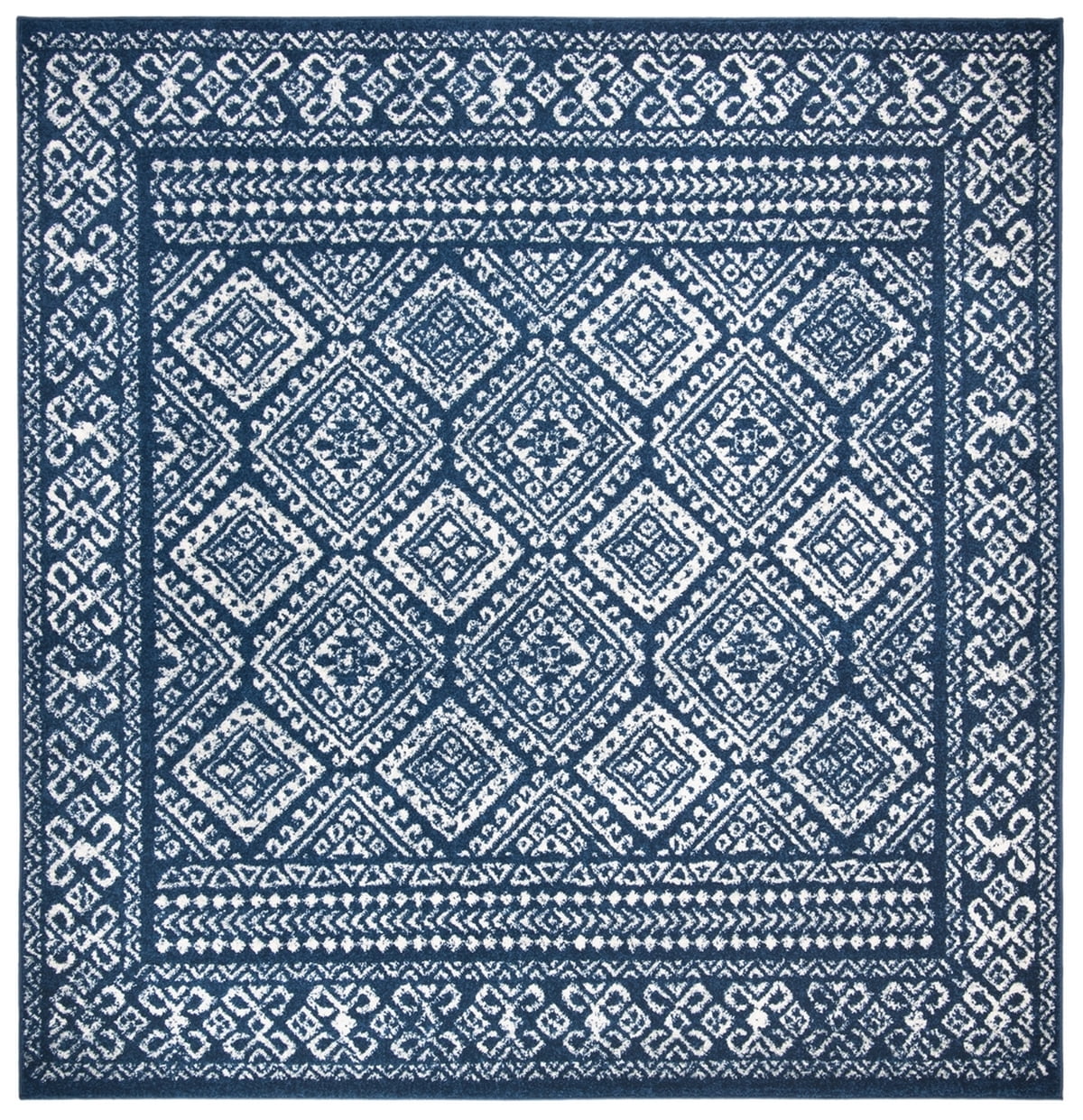 SAFAVIEH Tulum Ophelia Bordered Geometric Area Rug, 3' x 3' Square ...