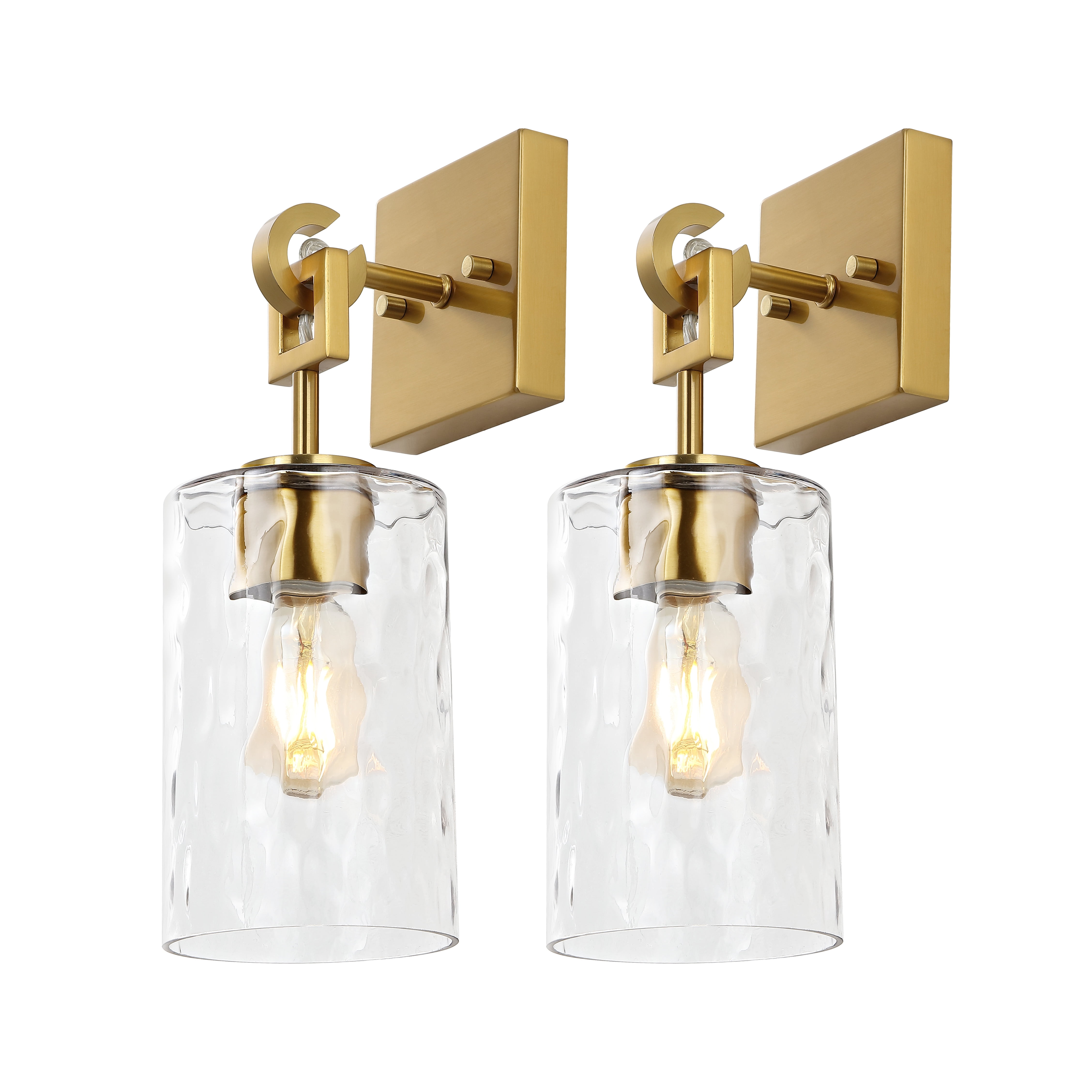 Free Shipping! Safavieh Tyrosa LED Brass Glass Wall Sconce with Clear ...